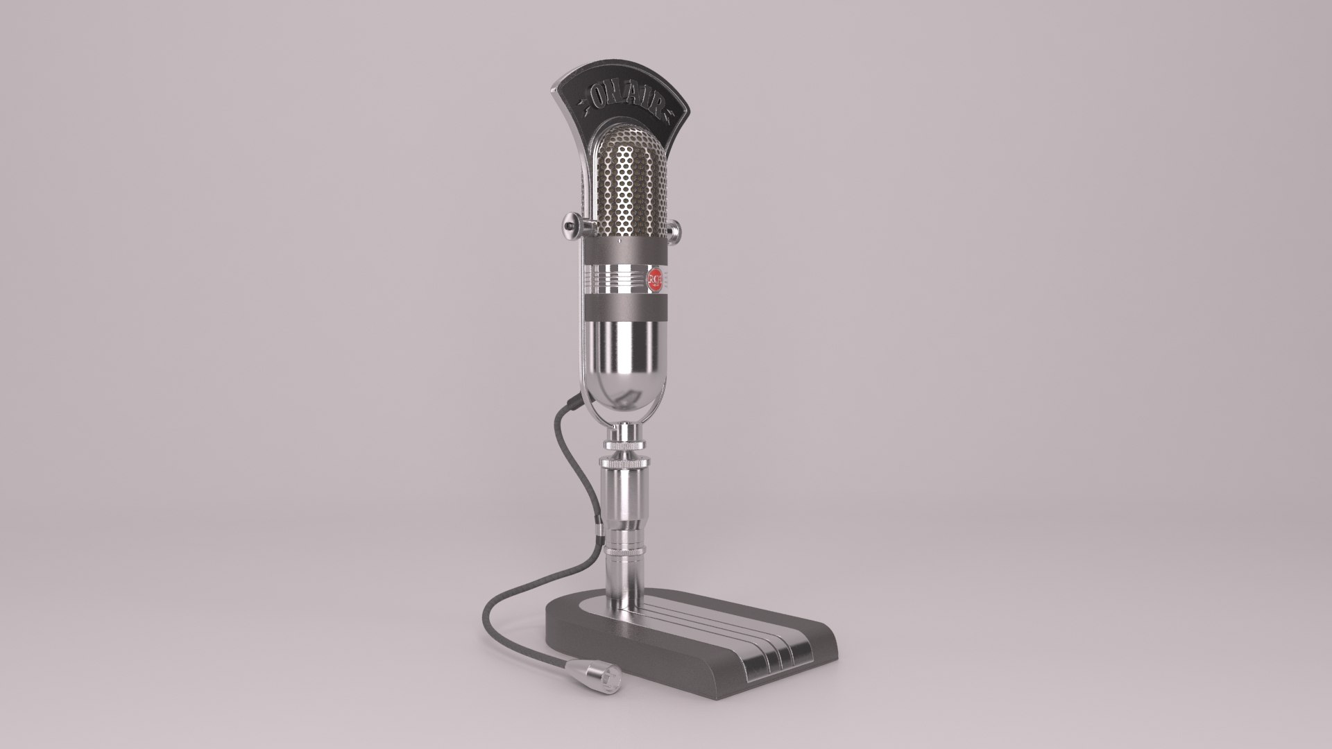 3D model Studio Ribbon Retro Microphone on a Stand RCA type 77 ...
