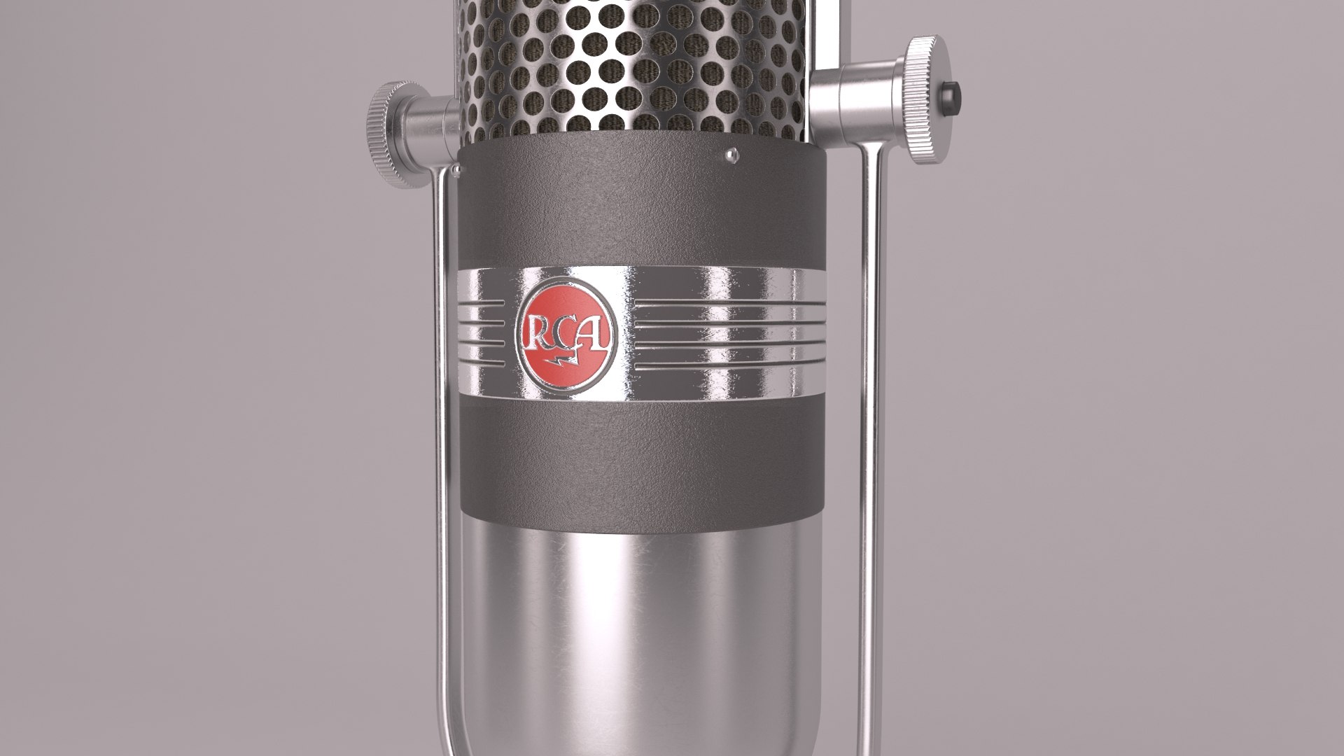 3D Model Studio Ribbon Retro Microphone On A Stand RCA Type 77 ...