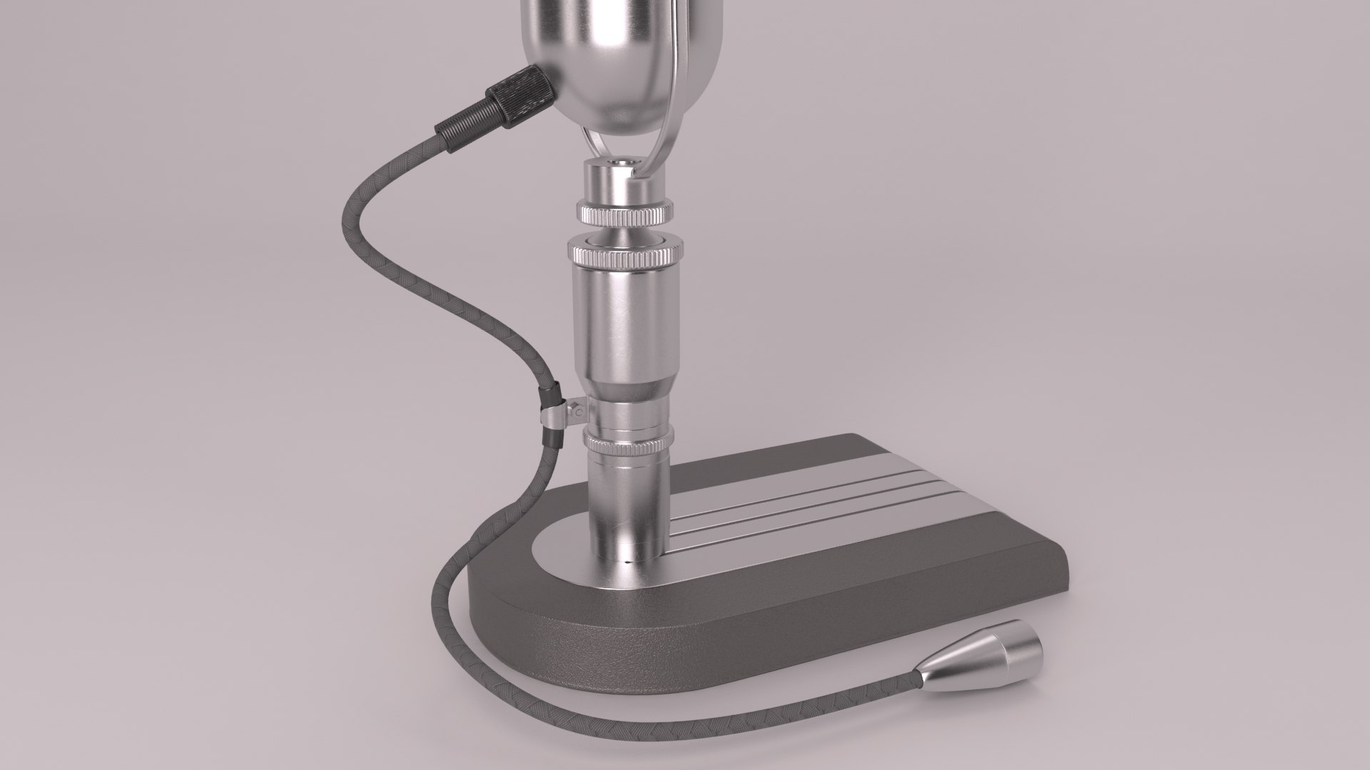 3D Model Studio Ribbon Retro Microphone On A Stand RCA Type 77 ...