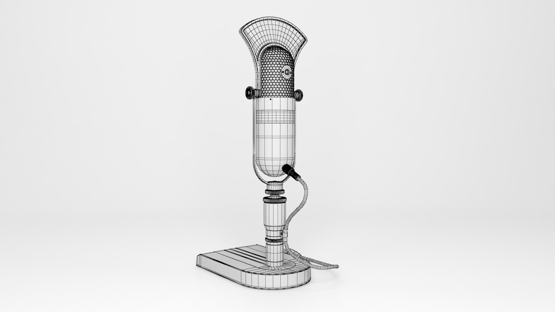 3D Model Studio Ribbon Retro Microphone On A Stand RCA Type 77 ...