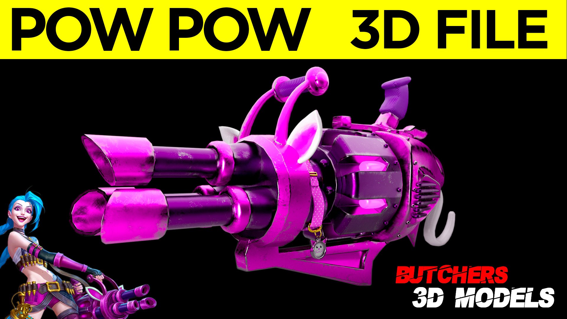 3D Pow Pow Jinx Minigun Model - TurboSquid 2385349