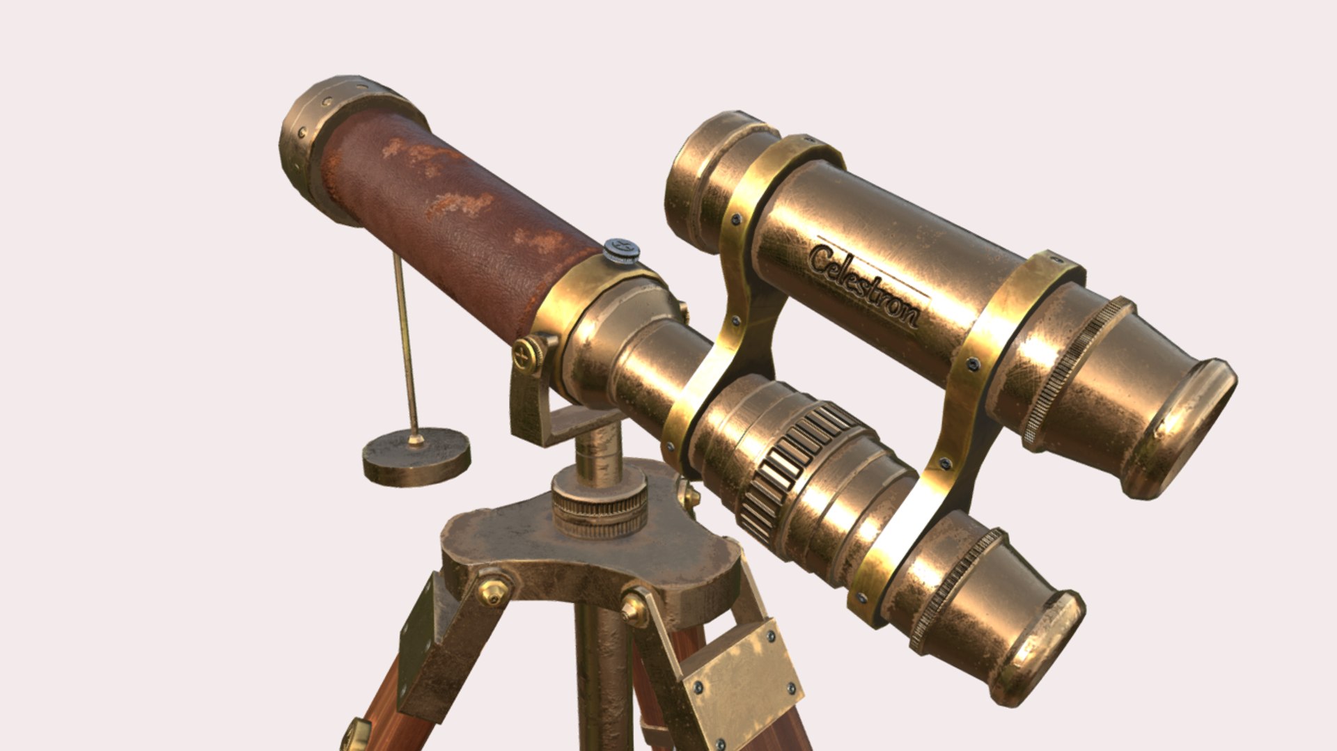 3D Antique Telescope Model - TurboSquid 1235288