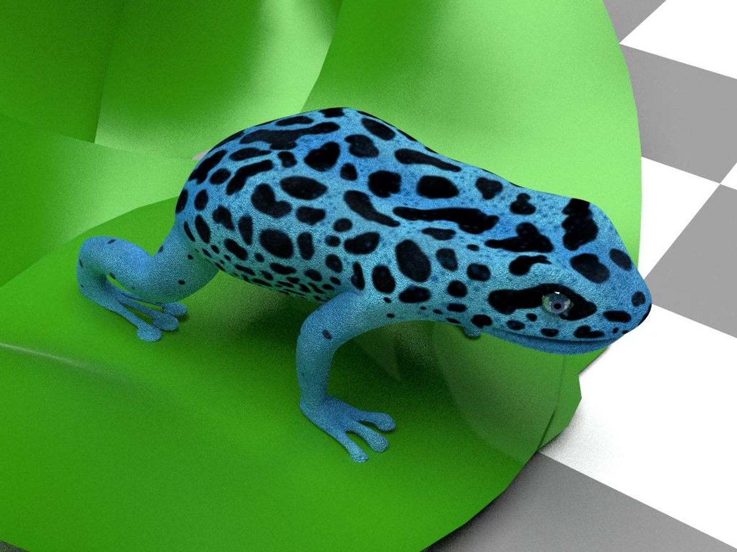 3d Blue Frog
