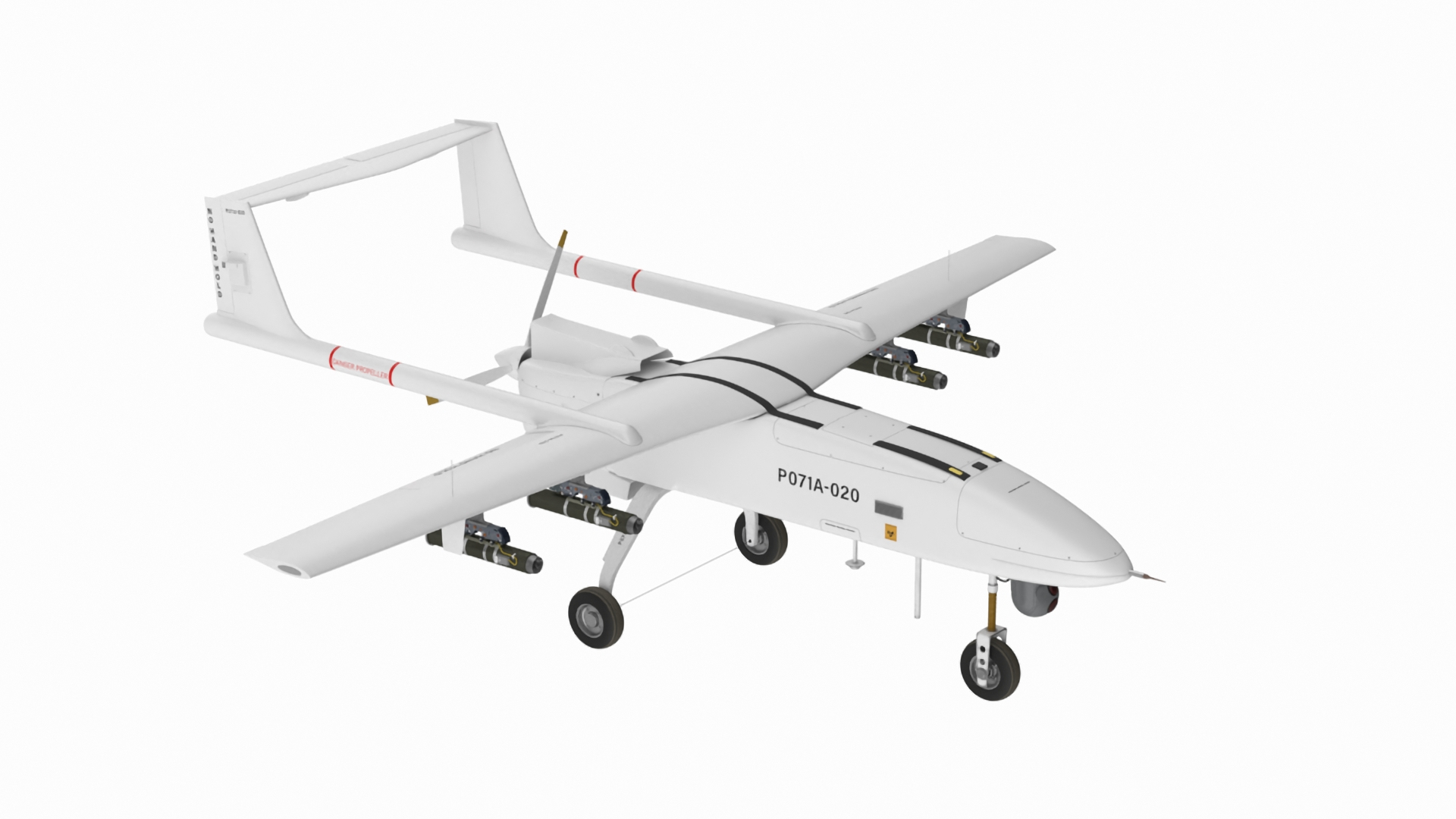 Iranian Drone Observer Mohajer-6 White 3D Model - TurboSquid 2233792