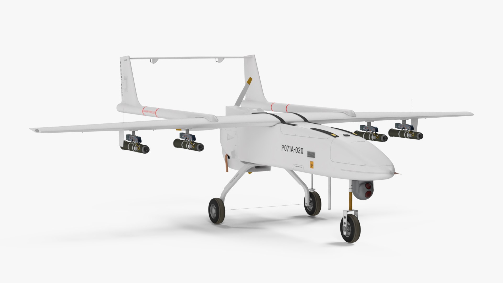 Iranian Drone Observer Mohajer-6 White 3D Model - TurboSquid 2233792