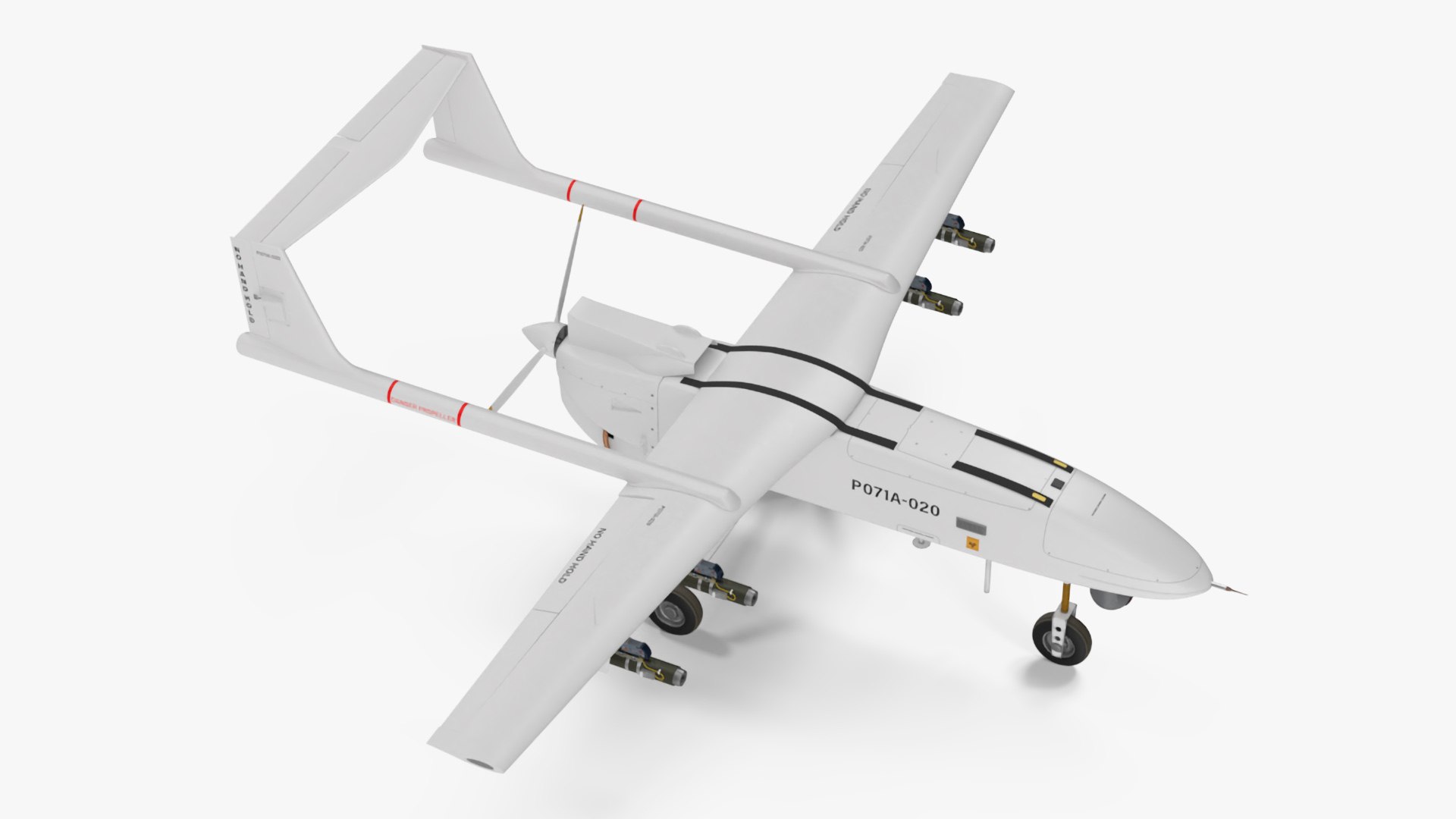 Iranian Drone Observer Mohajer-6 White 3D Model - TurboSquid 2233792