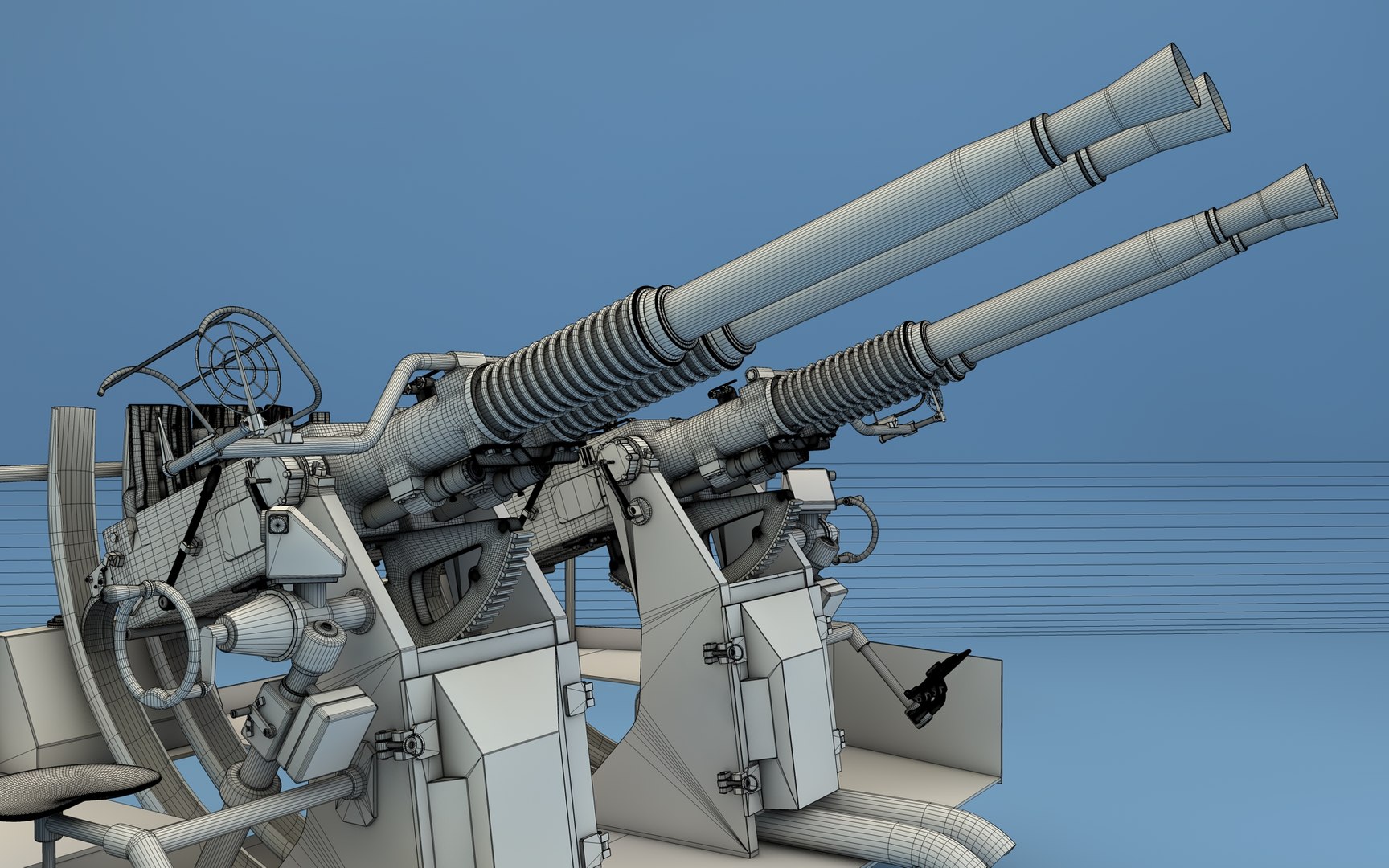 3d C4d 40mm Machine Gun