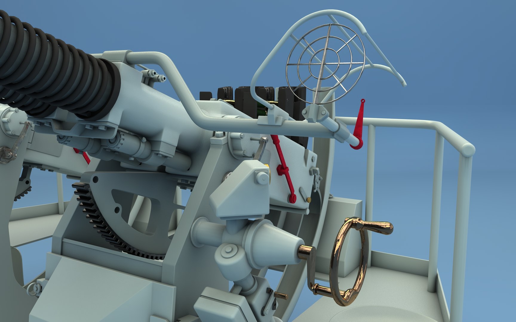 3d C4d 40mm Machine Gun