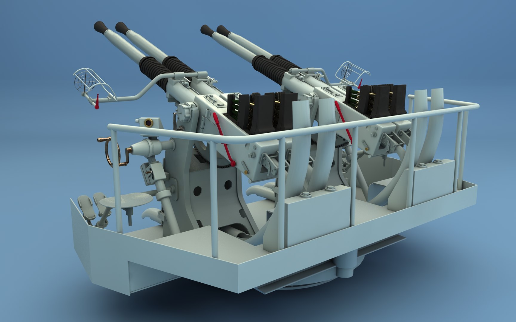 3d C4d 40mm Machine Gun