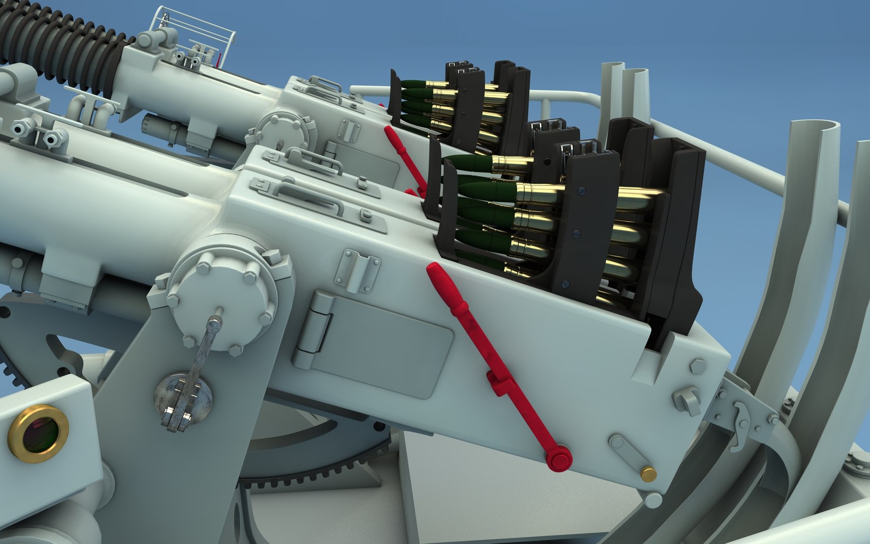 3d C4d 40mm Machine Gun