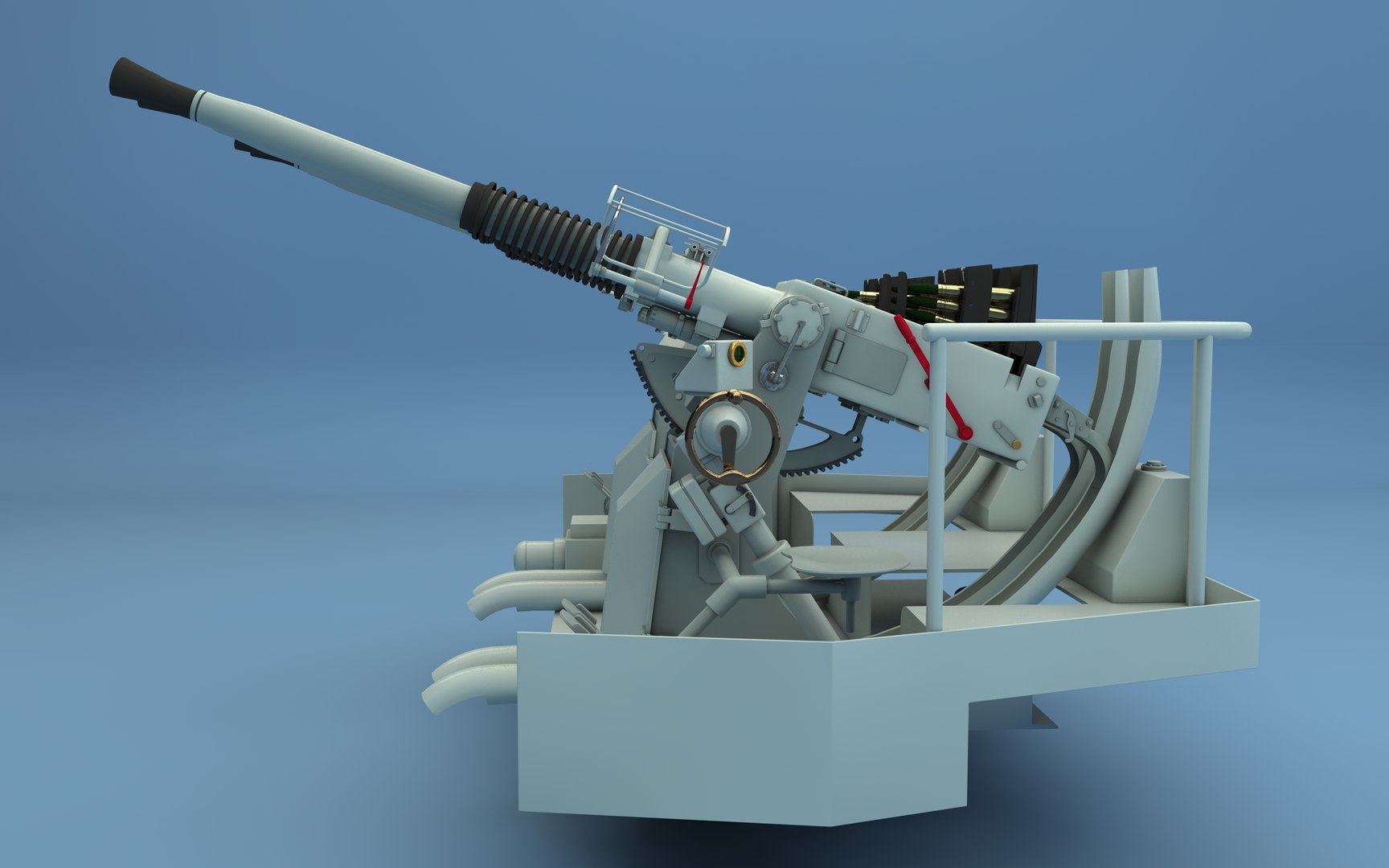 3d C4d 40mm Machine Gun