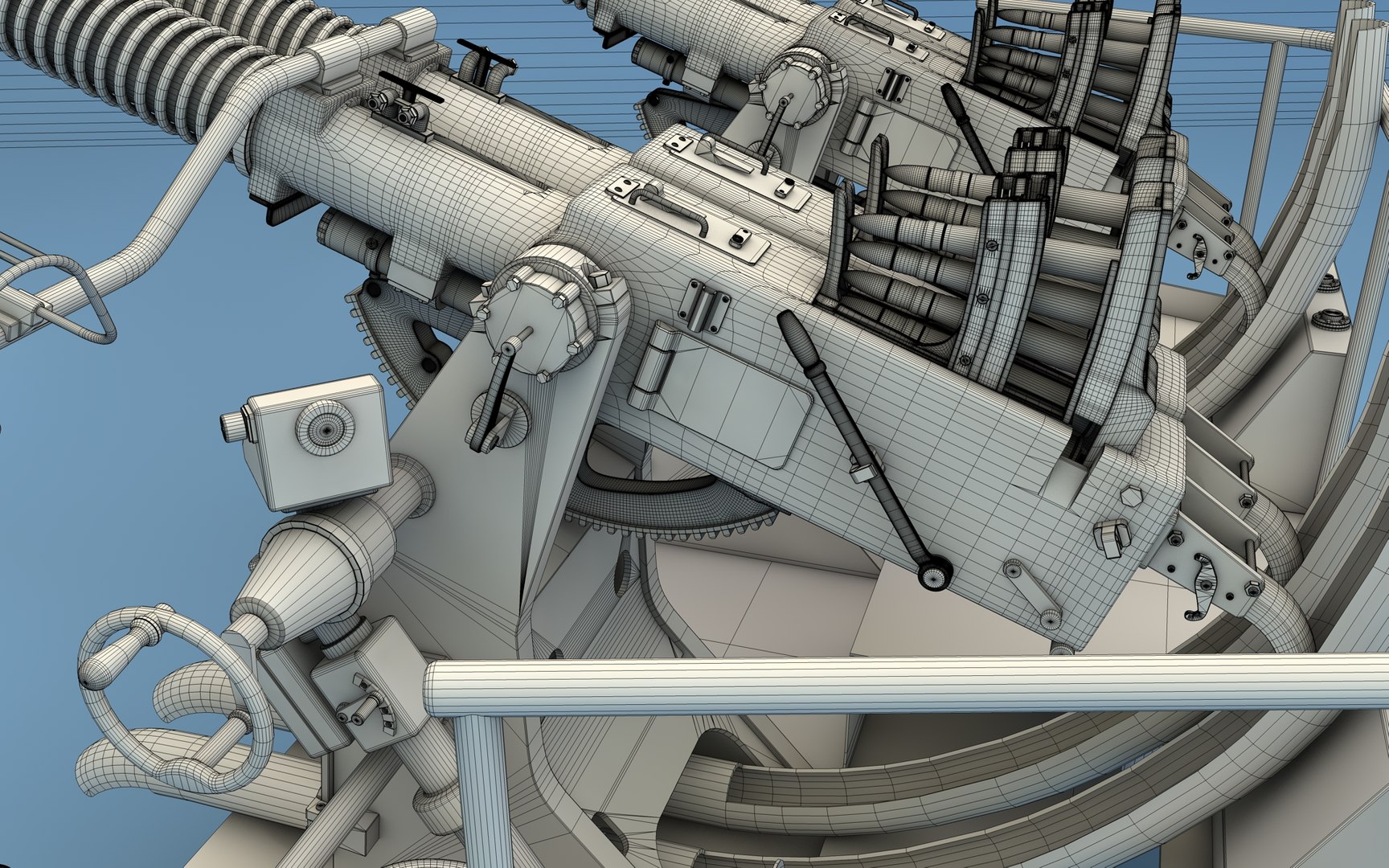 3d C4d 40mm Machine Gun