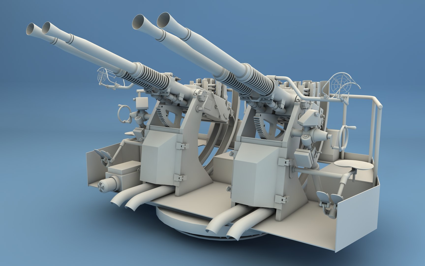 3d C4d 40mm Machine Gun
