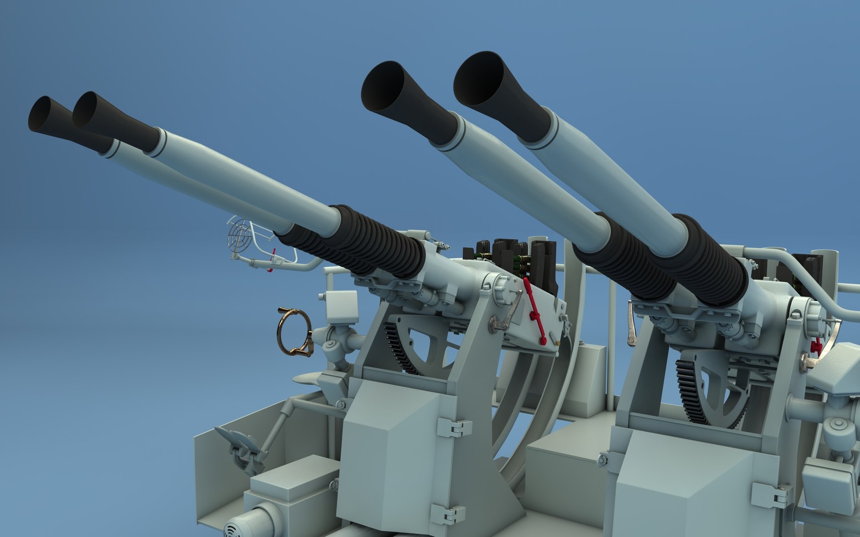 3d C4d 40mm Machine Gun