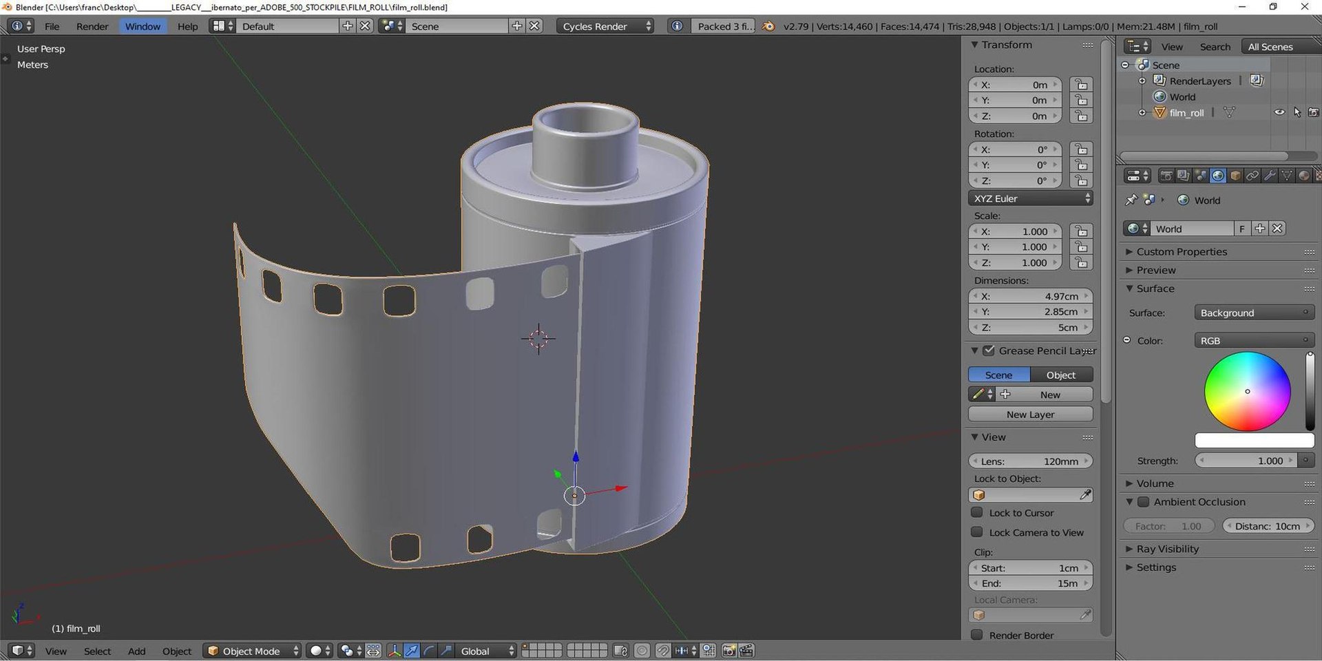 Photographic Roll 3D Model - TurboSquid 1333625