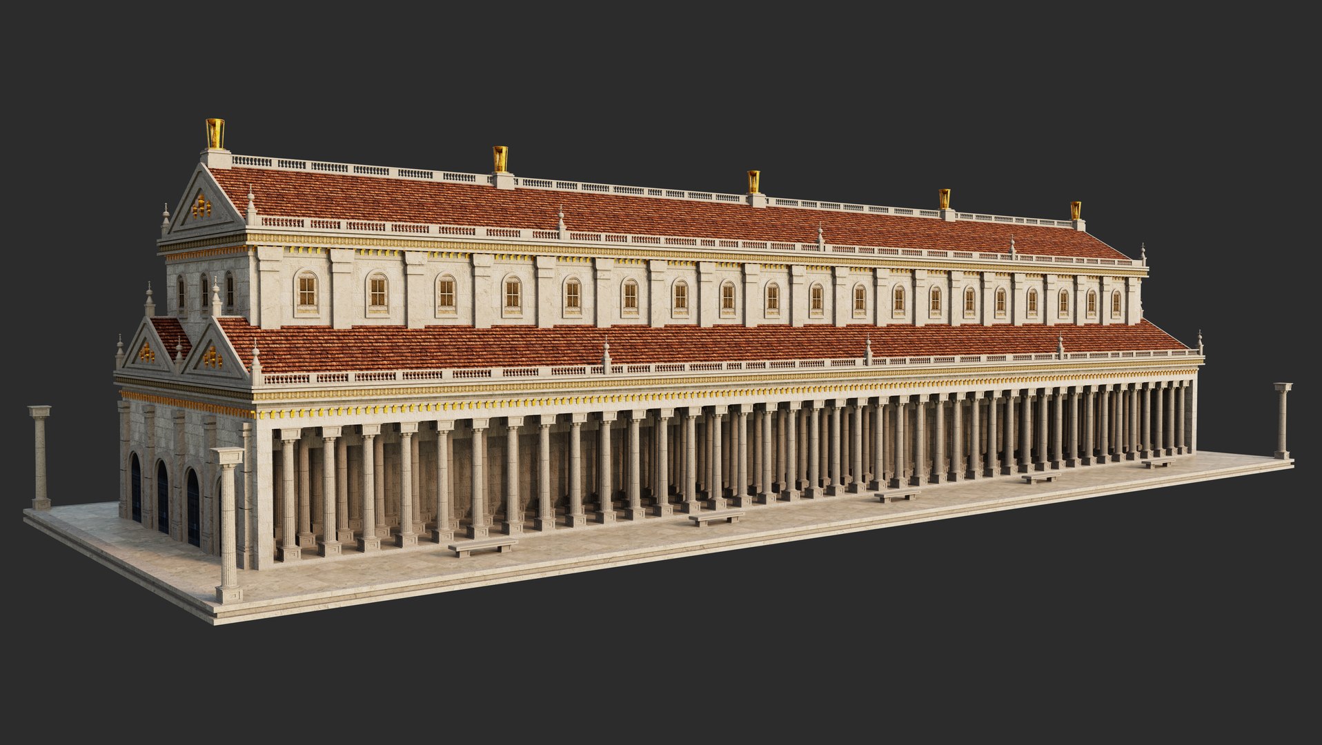 3D Ancient Roman Building Model - TurboSquid 2273059