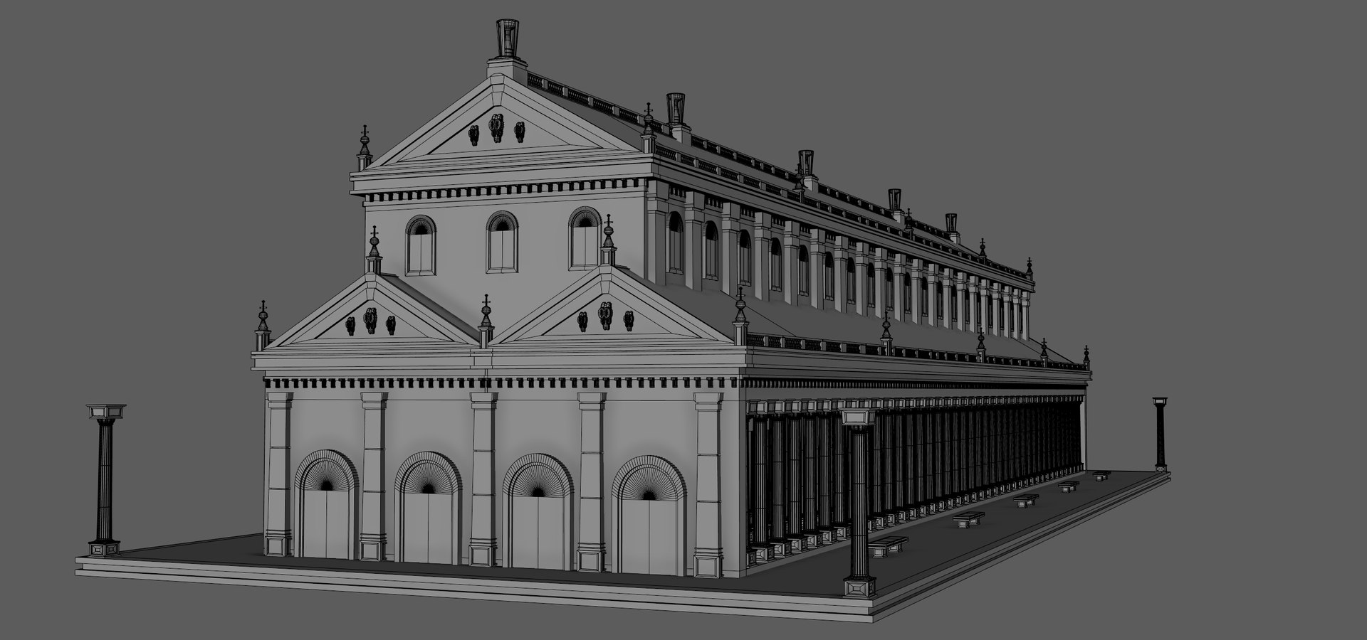 3D Ancient Roman Building Model - TurboSquid 2273059