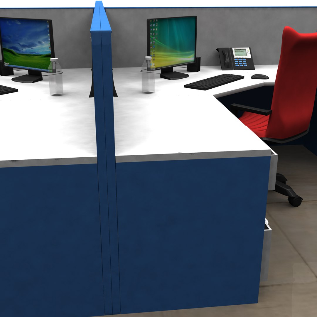 3d cubicle desk model