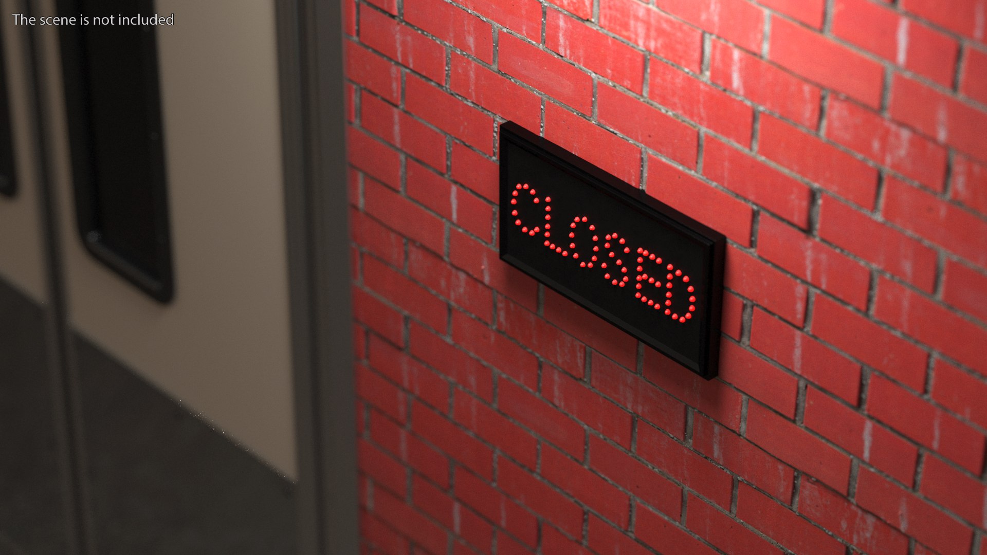 3D Red LED Light Business Sign Closed ON - TurboSquid 2105574