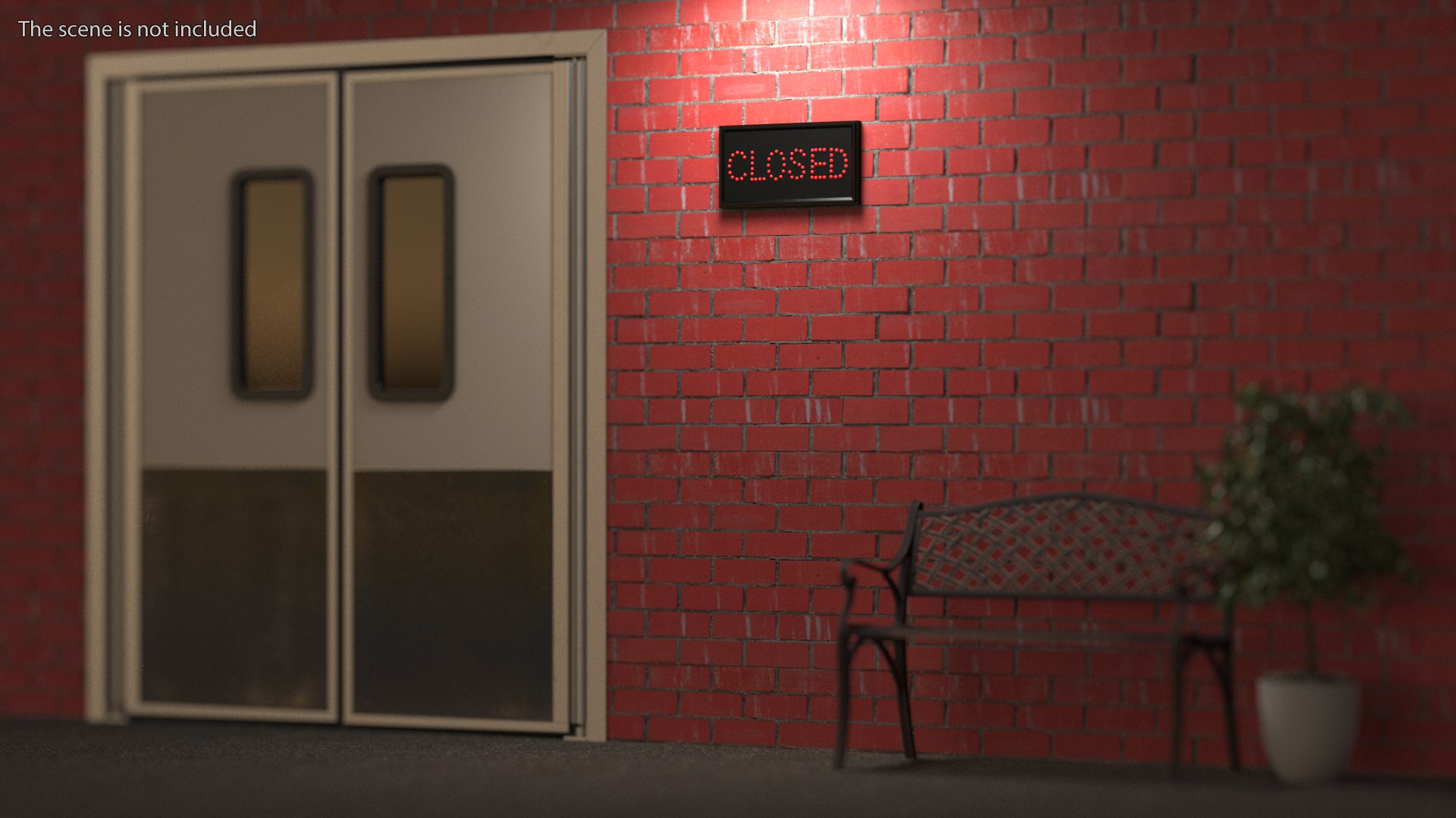 3D Red LED Light Business Sign Closed ON - TurboSquid 2105574