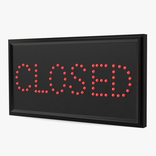 modelo 3d Red LED Light Business Sign Closed ON - TurboSquid 2105574