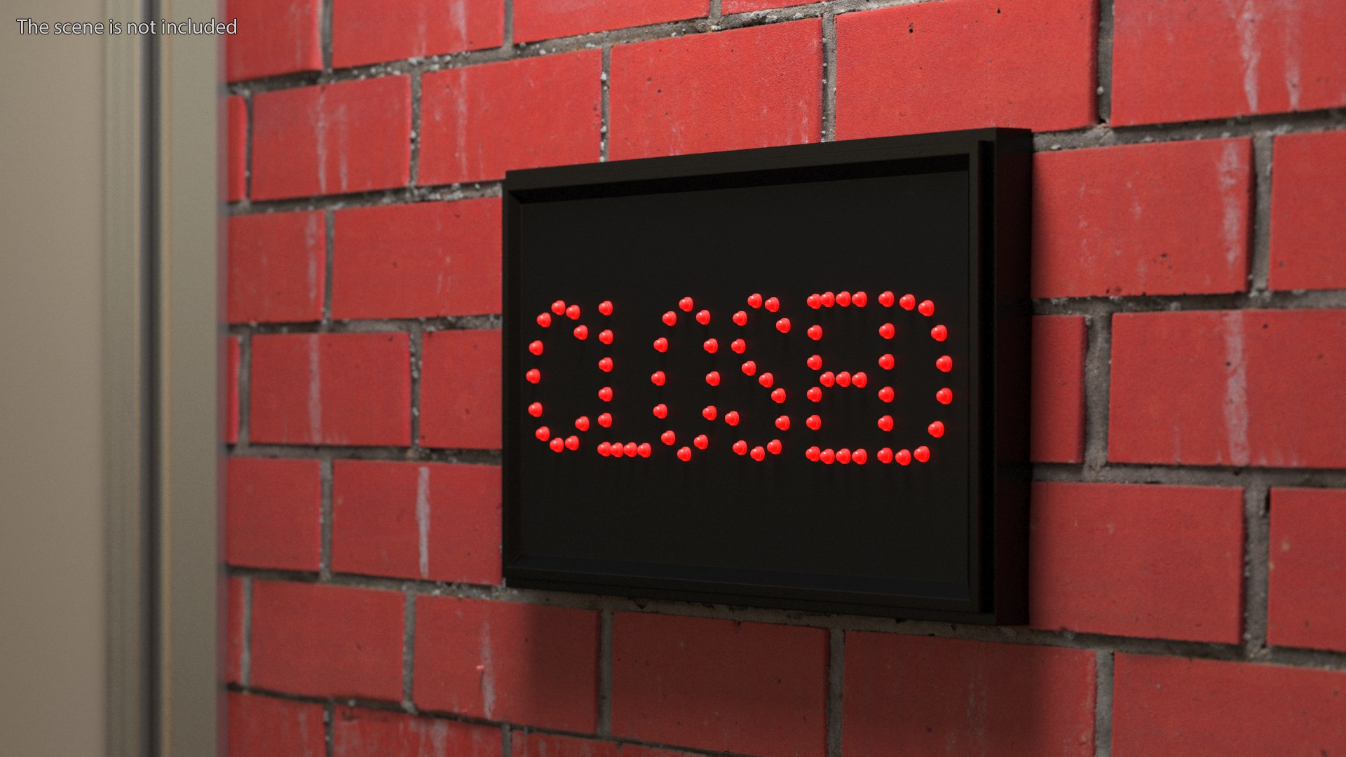 3D Red LED Light Business Sign Closed ON - TurboSquid 2105574