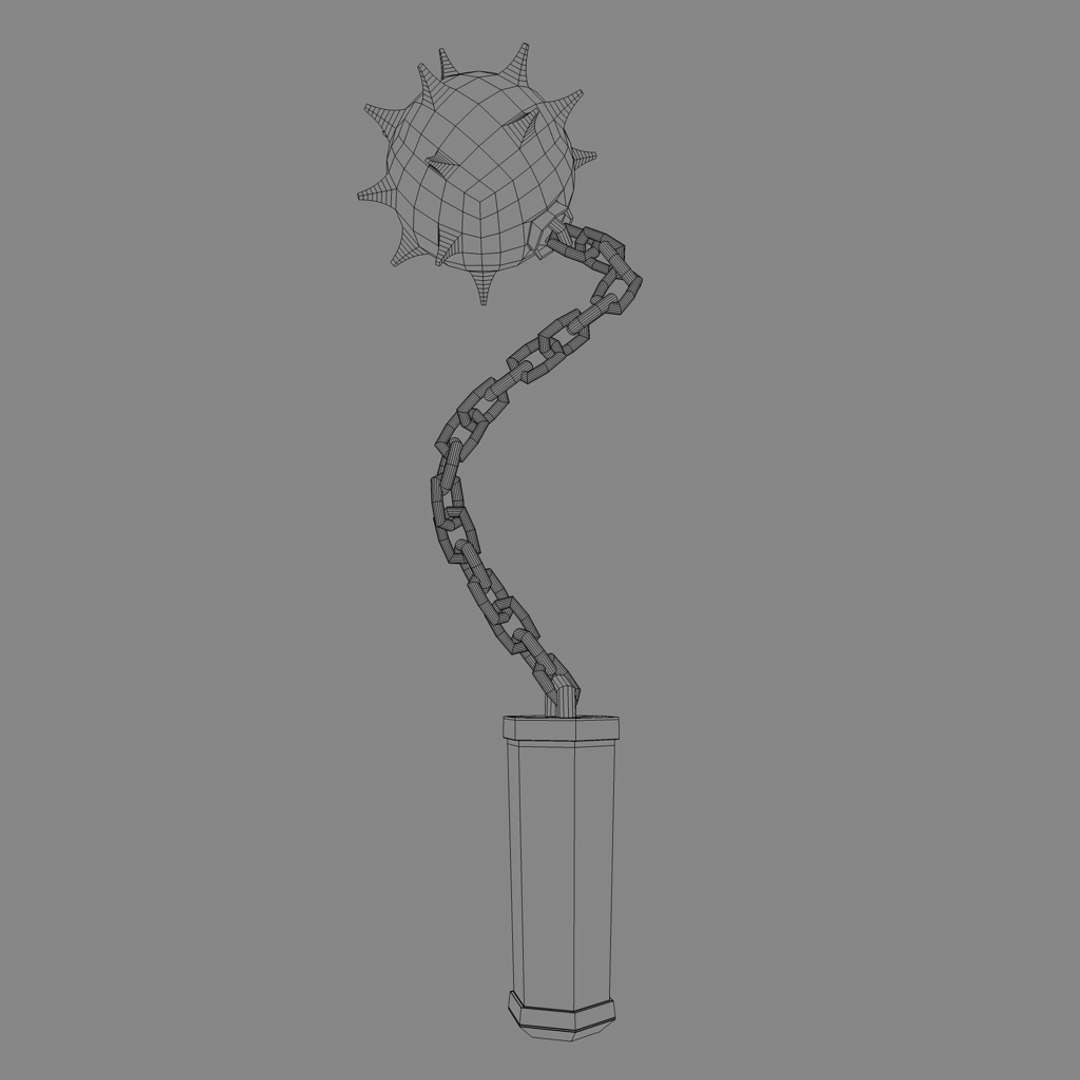 3d model mace chain weapon