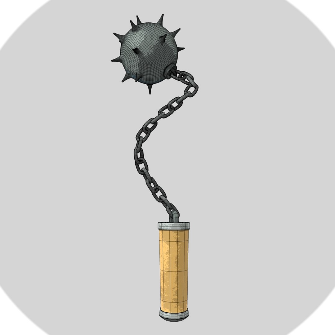 3d model mace chain weapon