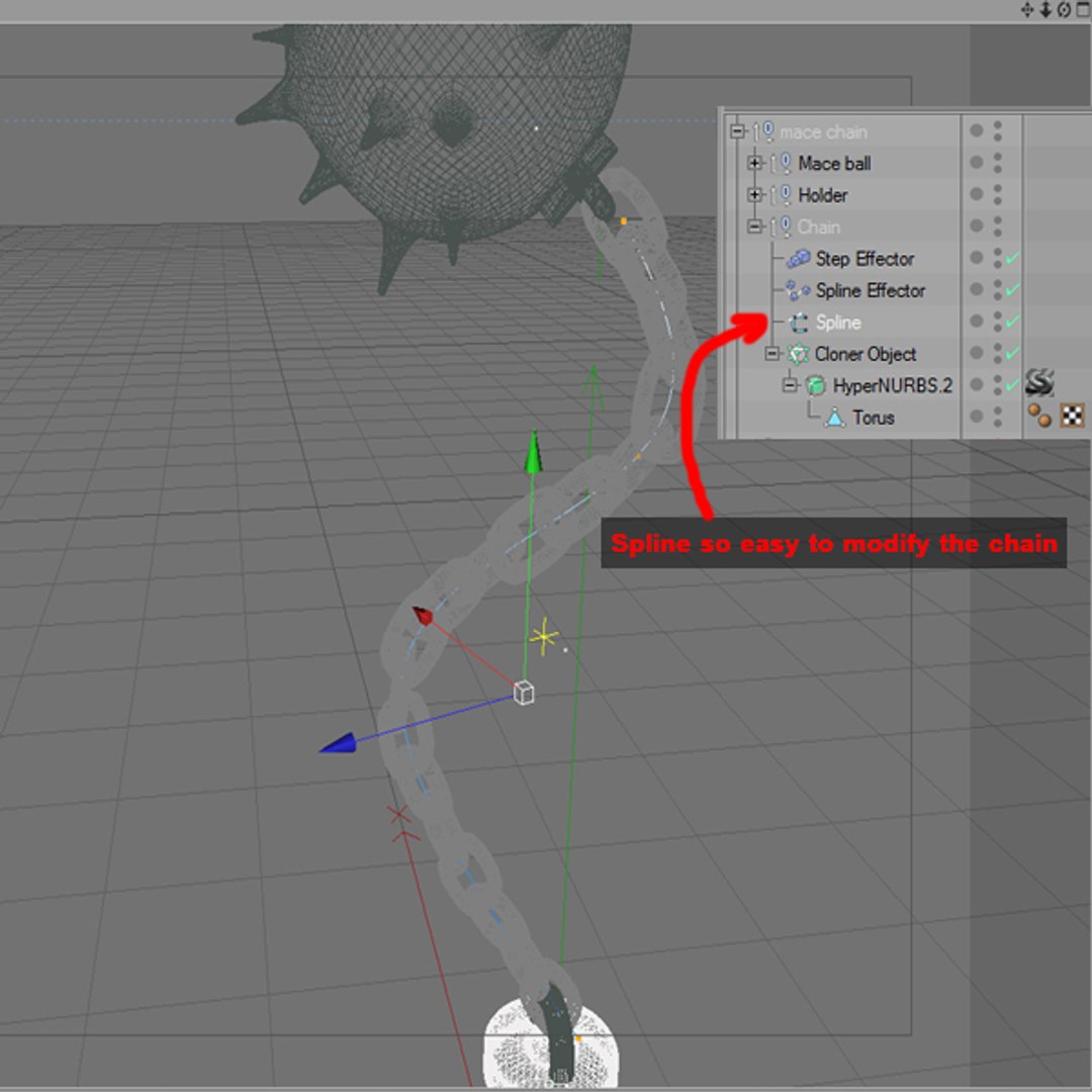 3d model mace chain weapon