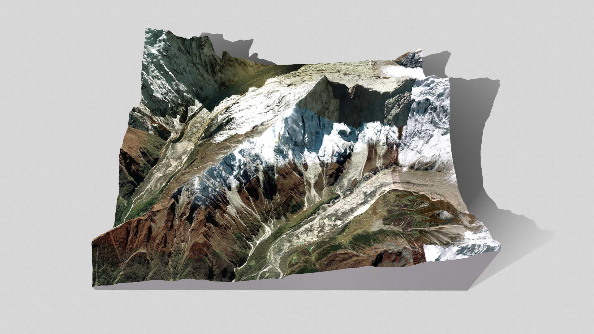 Mountain Landscape Lanjam Glacier Gandaki Pradesh Nepal 3D Model ...