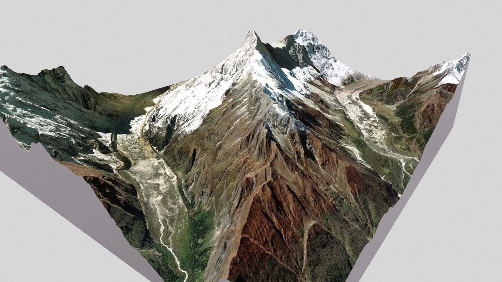 Mountain Landscape Lanjam Glacier Gandaki Pradesh Nepal 3D Model ...