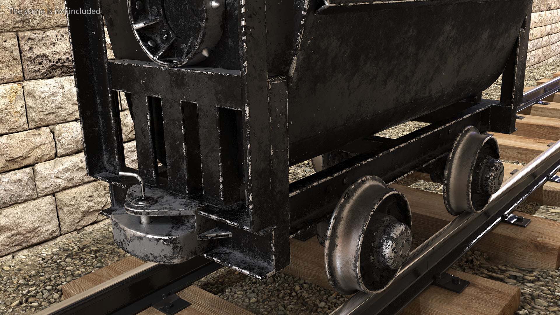 Mine Wagon Dusty Black 3D - TurboSquid 2114820