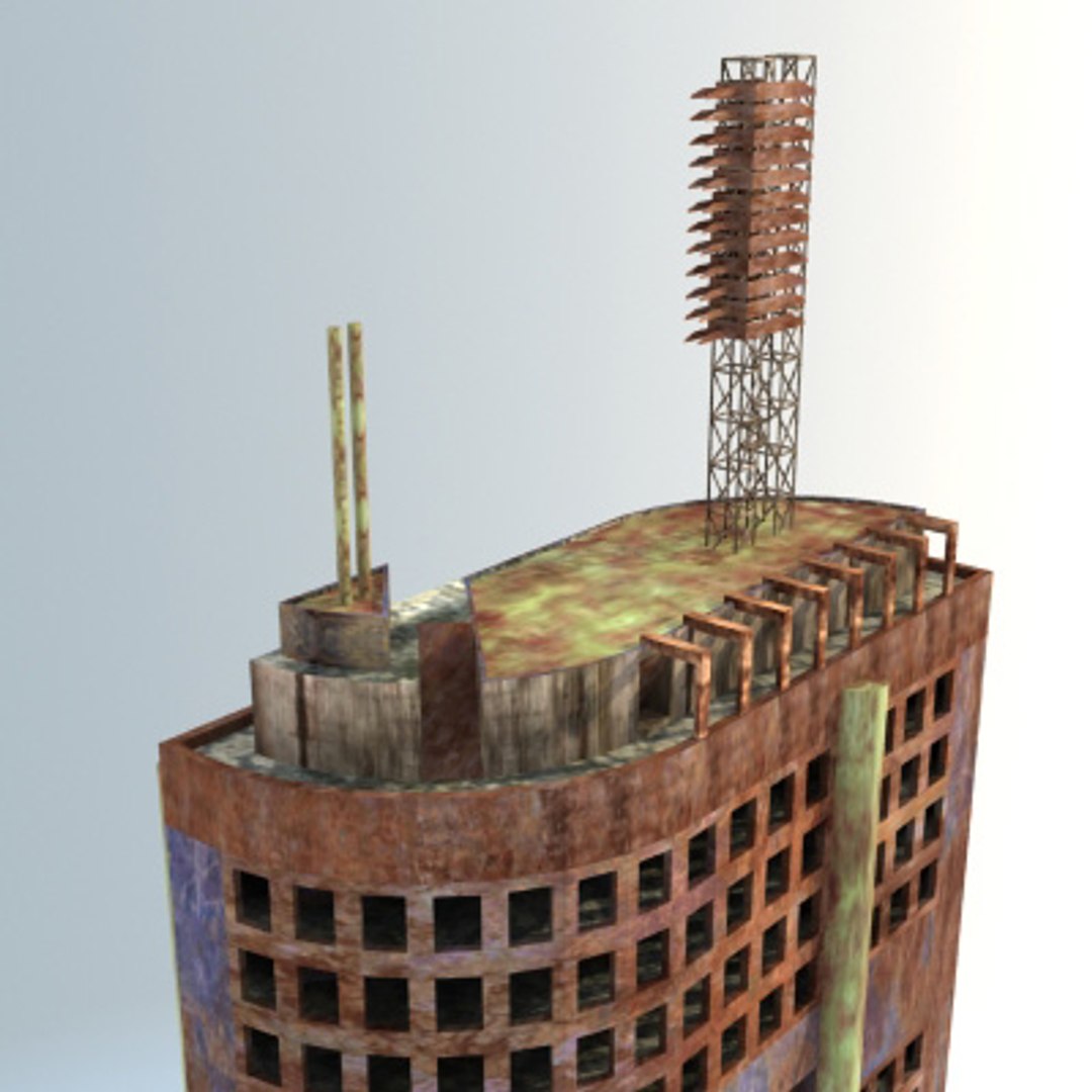 3d Model Sci Fi Futuristic Ruined Building