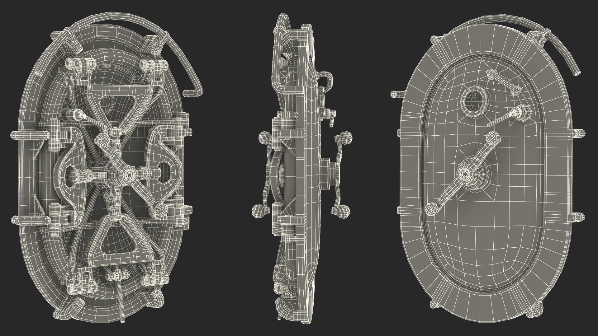 Oval Submarine Hatch With Window Black 3D Model - TurboSquid 2396057