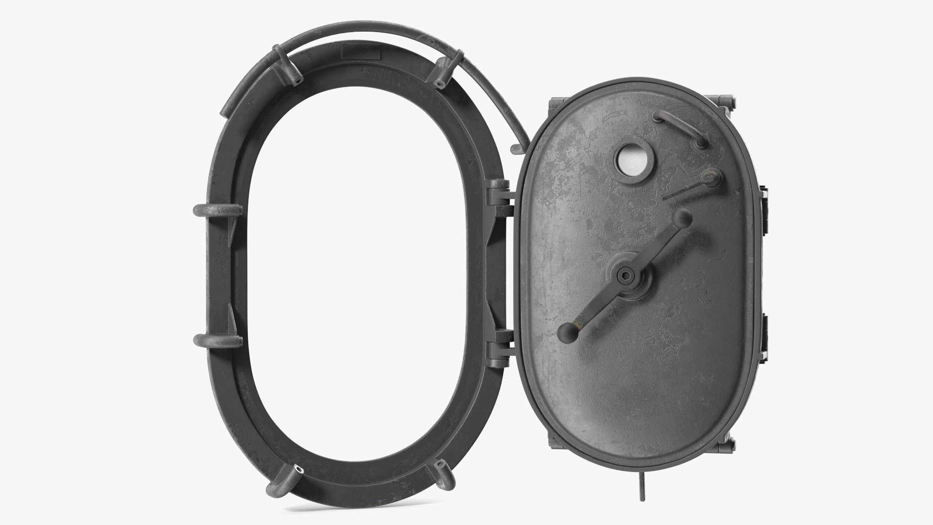 Oval Submarine Hatch With Window Black 3D Model - TurboSquid 2396057