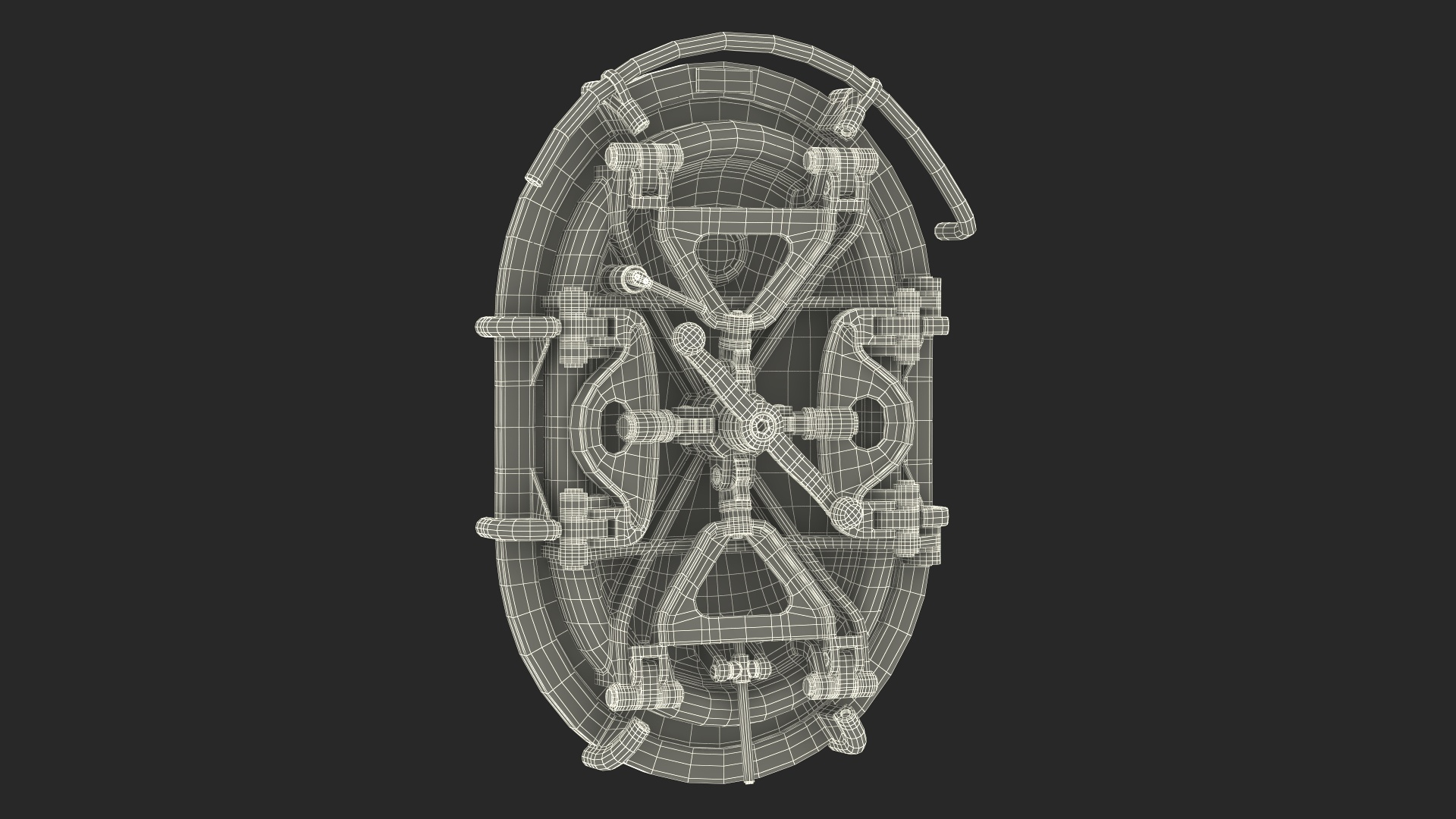 Oval Submarine Hatch With Window Black 3D Model - TurboSquid 2396057