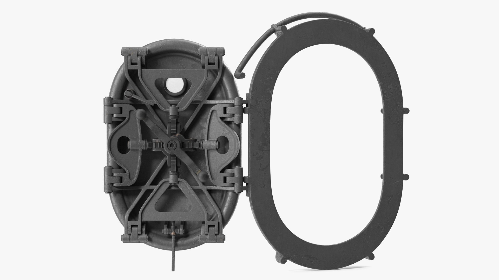 Oval Submarine Hatch With Window Black 3D Model - TurboSquid 2396057