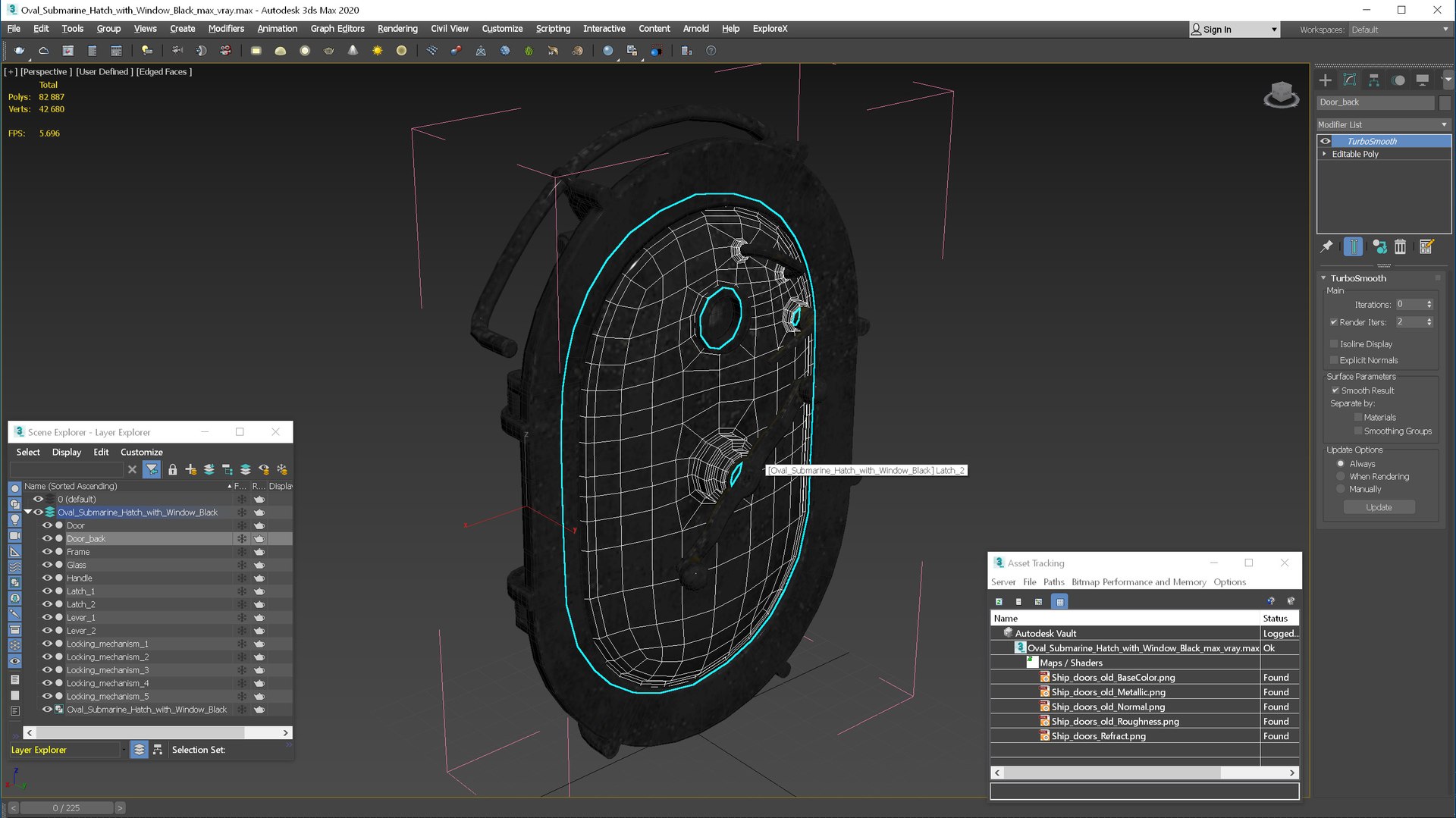 Oval Submarine Hatch With Window Black 3D Model - TurboSquid 2396057
