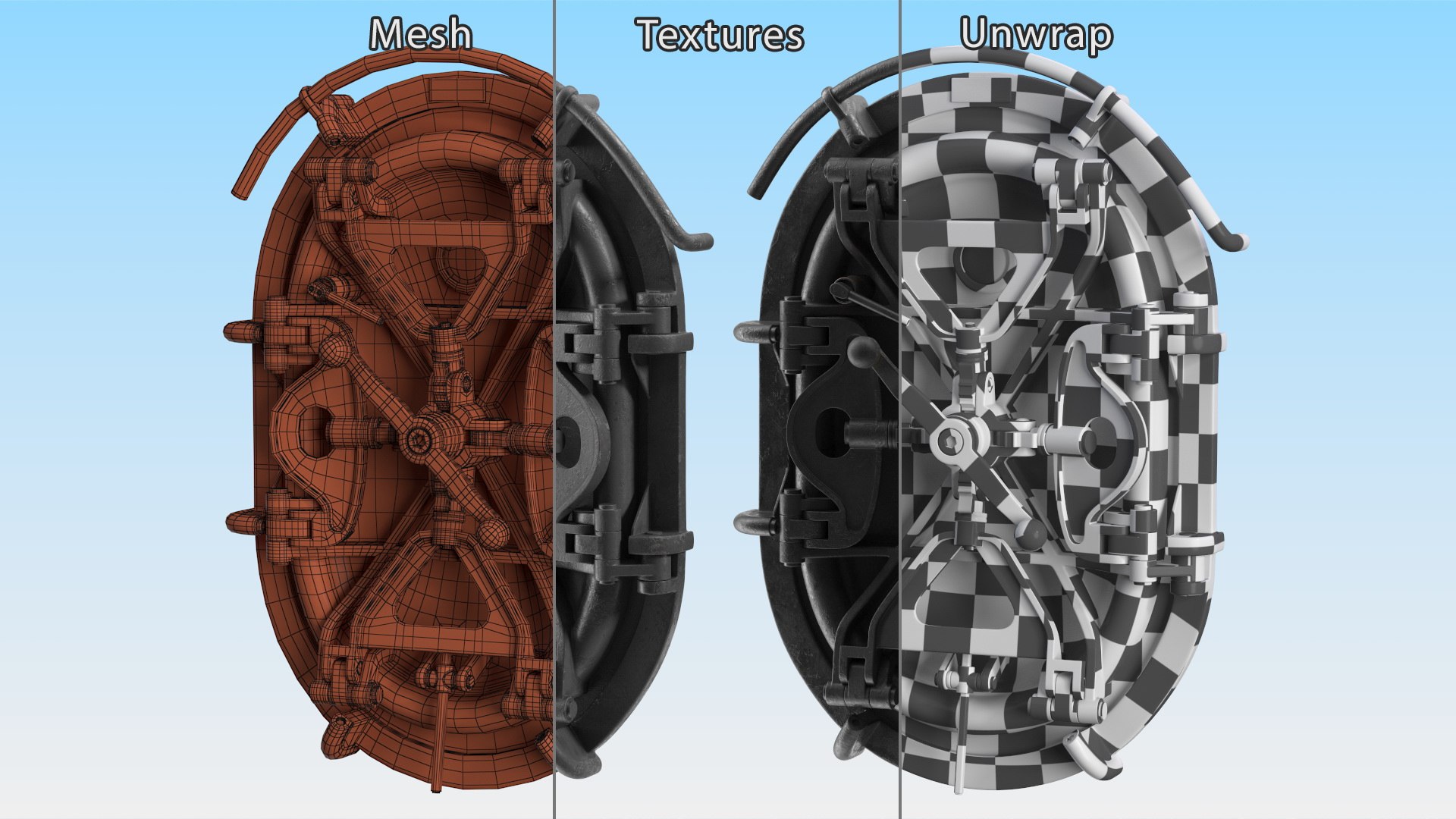 Oval Submarine Hatch With Window Black 3D Model - TurboSquid 2396057