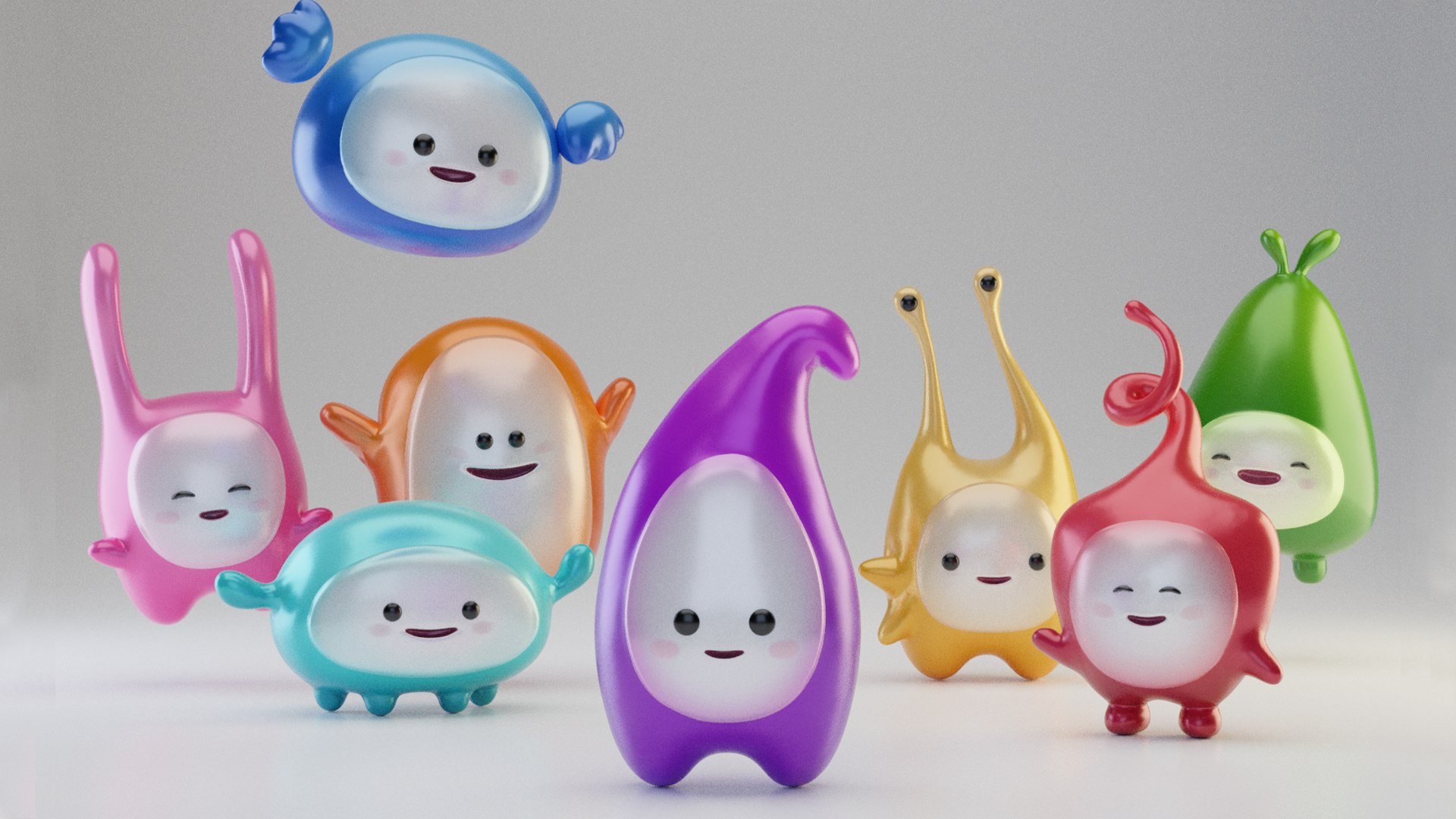 3D Purple Mini Cute Creature Model - TurboSquid 1724350