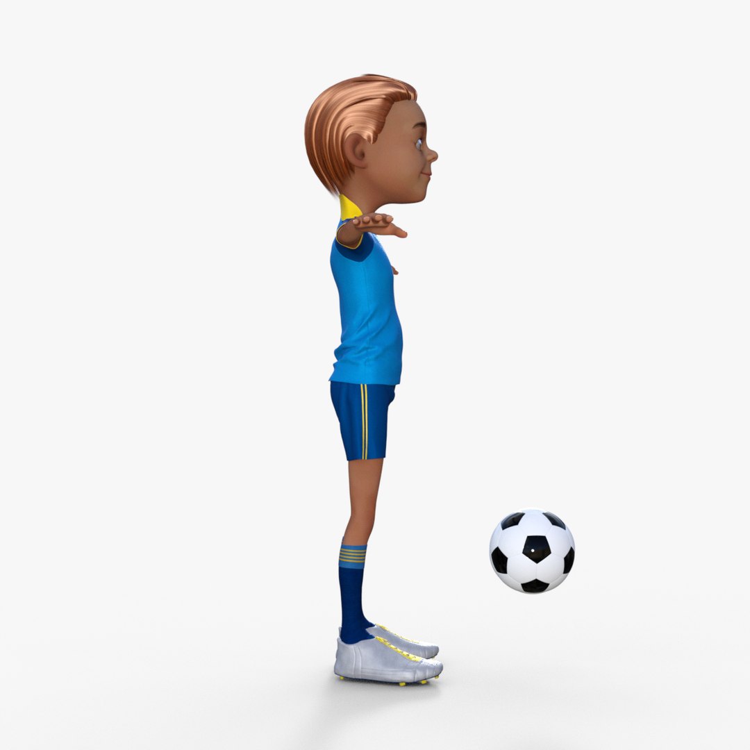 3D Cartoon Footballer Rigged Model - TurboSquid 2197135