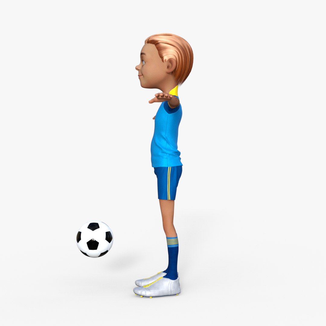3D Cartoon Footballer Rigged Model - TurboSquid 2197135