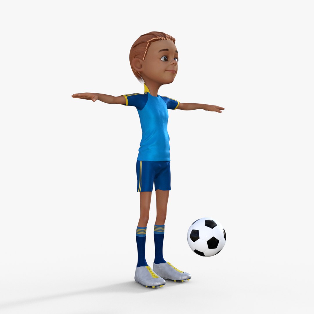3D Cartoon Footballer Rigged Model - TurboSquid 2197135