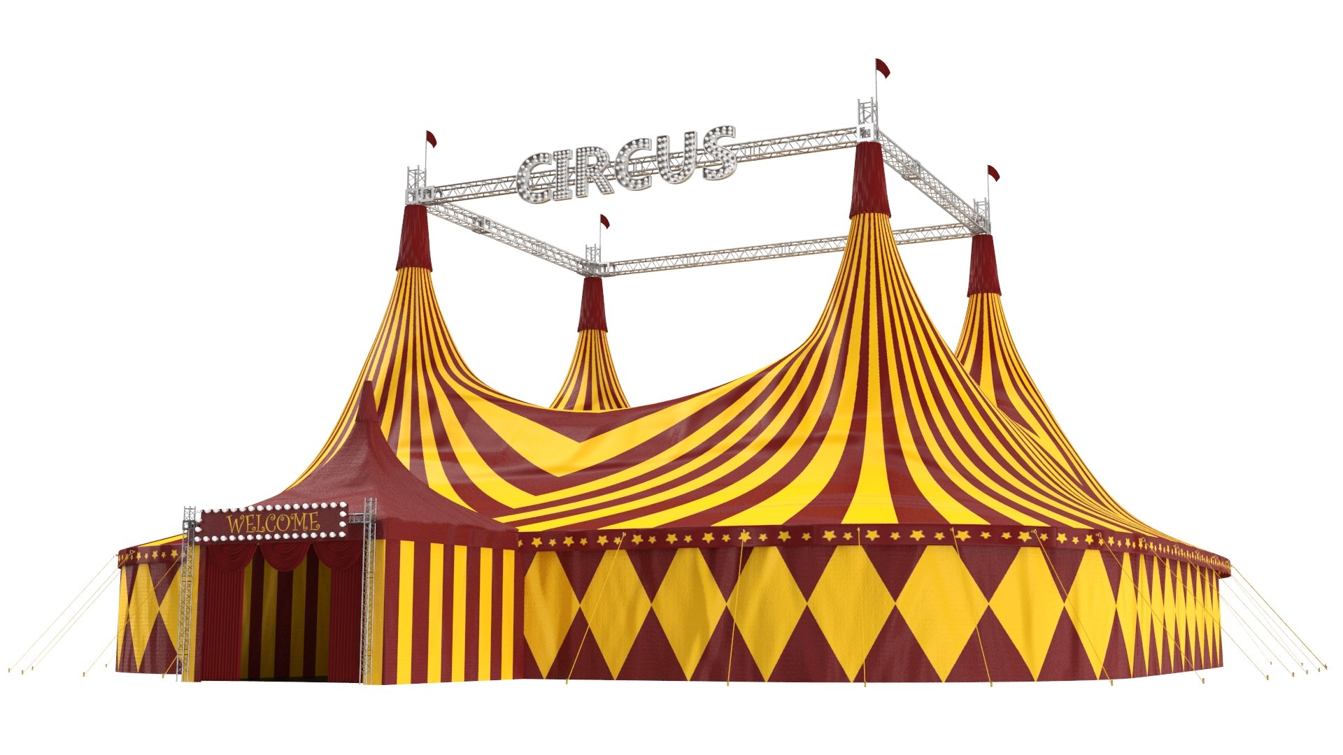 3D real circus tent model - TurboSquid 1653511