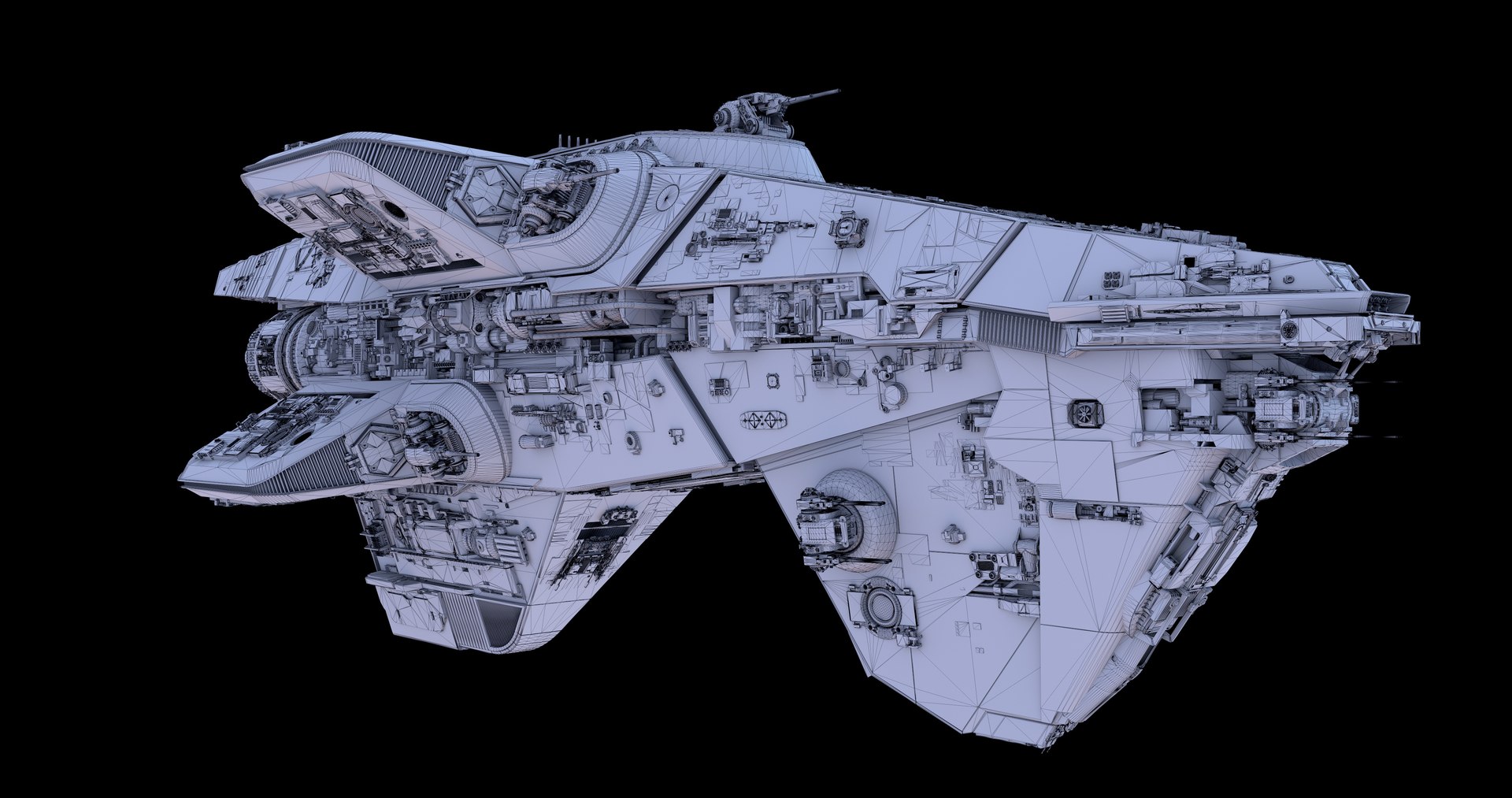 3D Mandalorian Cruiser Space Ship - TurboSquid 1483042