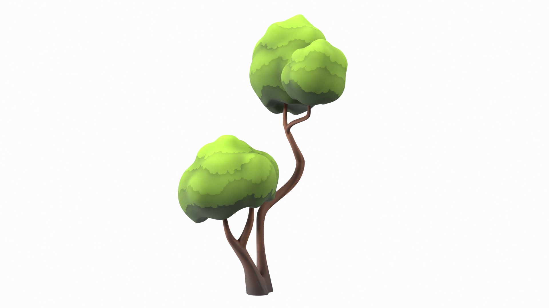 Small Double Tree Cartoon Style Handpaint Texture 3D Model - TurboSquid ...