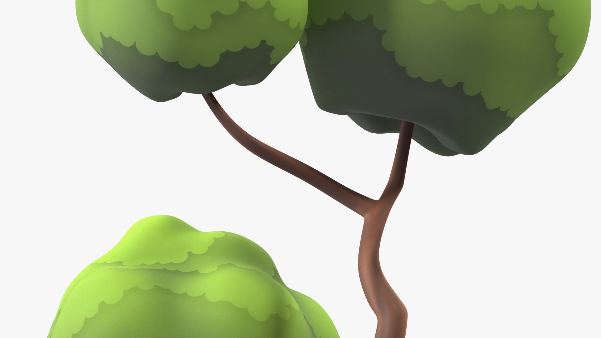 Small Double Tree Cartoon Style Handpaint Texture 3D Model - TurboSquid ...