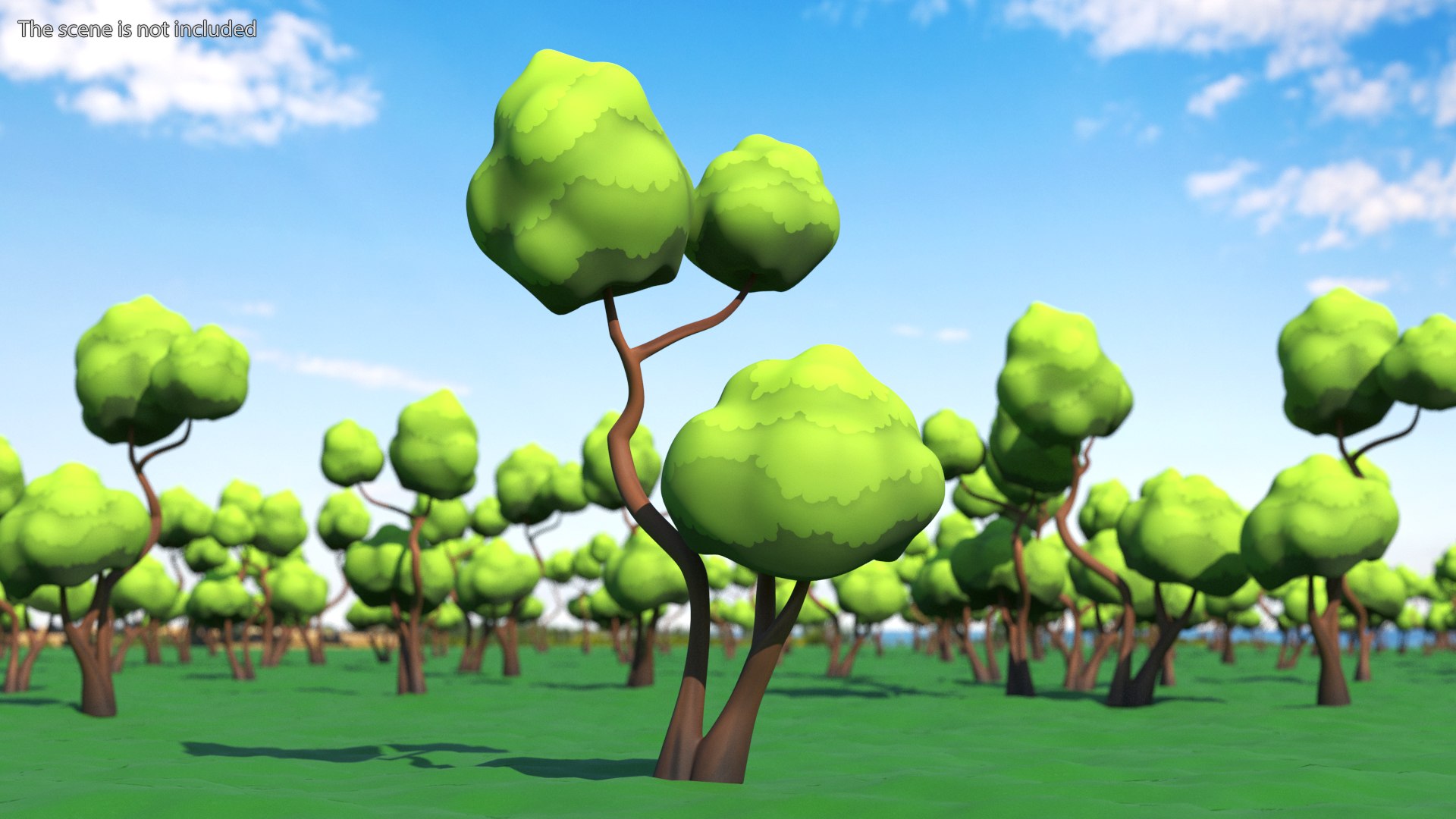 Small Double Tree Cartoon Style Handpaint Texture 3D Model - TurboSquid ...