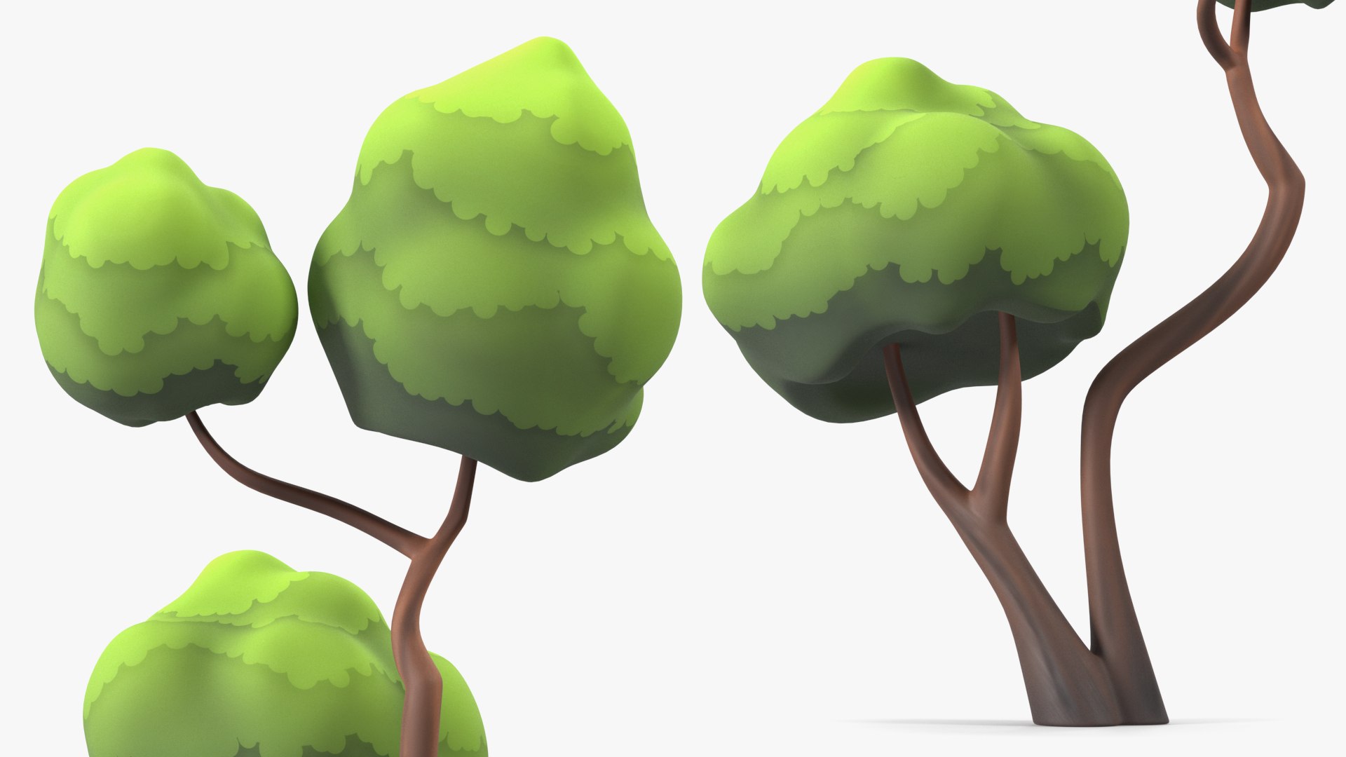 Small Double Tree Cartoon Style Handpaint Texture 3D Model - TurboSquid ...