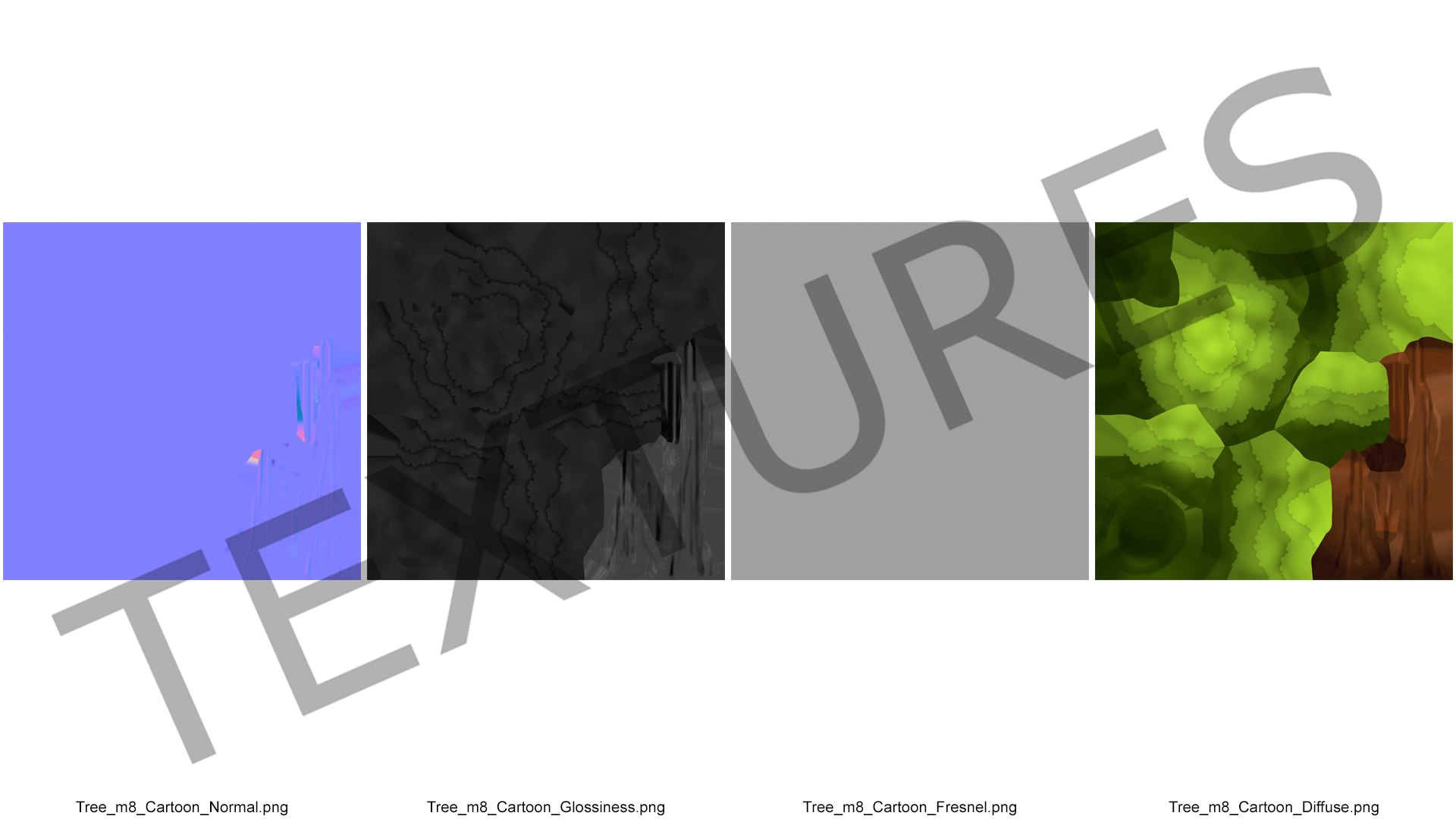 Small Double Tree Cartoon Style Handpaint Texture 3D Model - TurboSquid ...